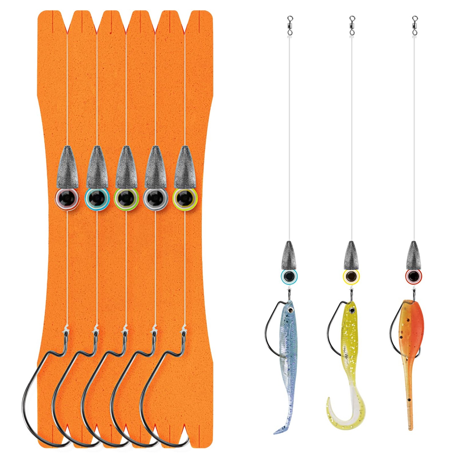 THKFISH Texas Rigs for Bass Fishing Rigs with Weights Hooks, Rigged ...