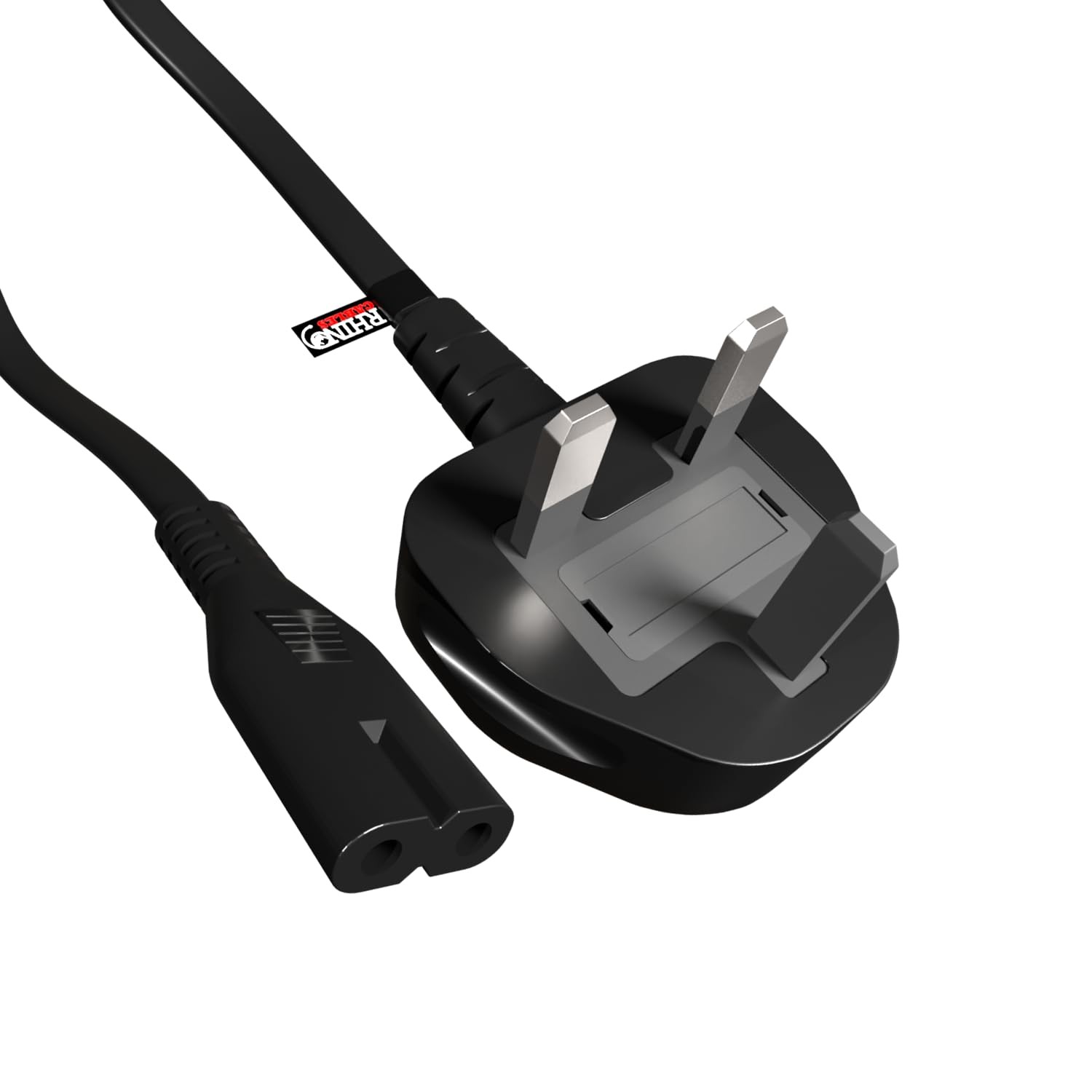 rhinocables Figure 8 Mains TV Power cable, UK Plug to IEC C7 Fig8 2Pin ...