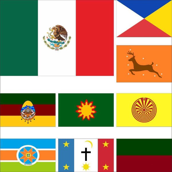 Mexico Native Flag Mayan Mayo Mixe Nahuas O'odham Otomi Yaqui Zapotec ...