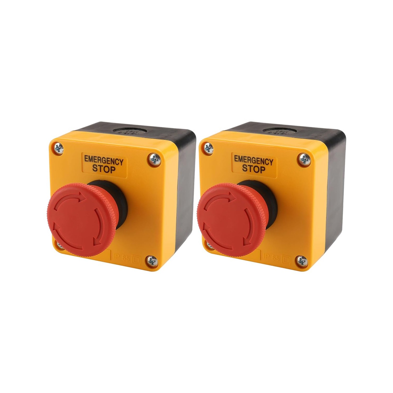 Baomain Red Sign Emergency Stop Switch, Weatherproof Push Button Switch ...