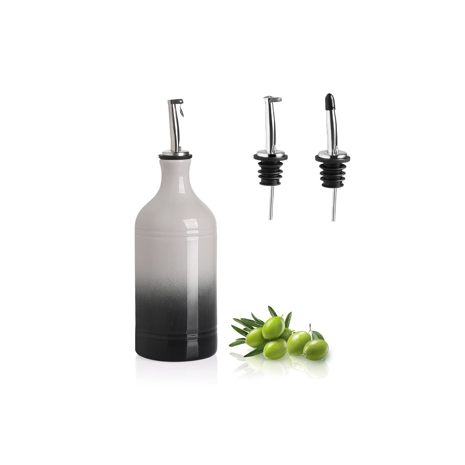 Sweejar Ceramic Olive Oil Dispenser Bottle, Opaque Oil Amount Protect ...