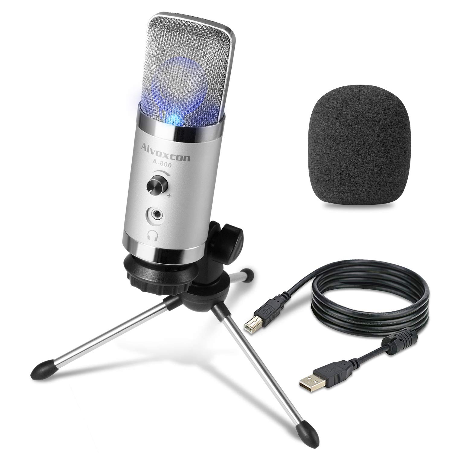 Alvoxcon PC Microphone, USB Microphone, Condenser Microphone ...