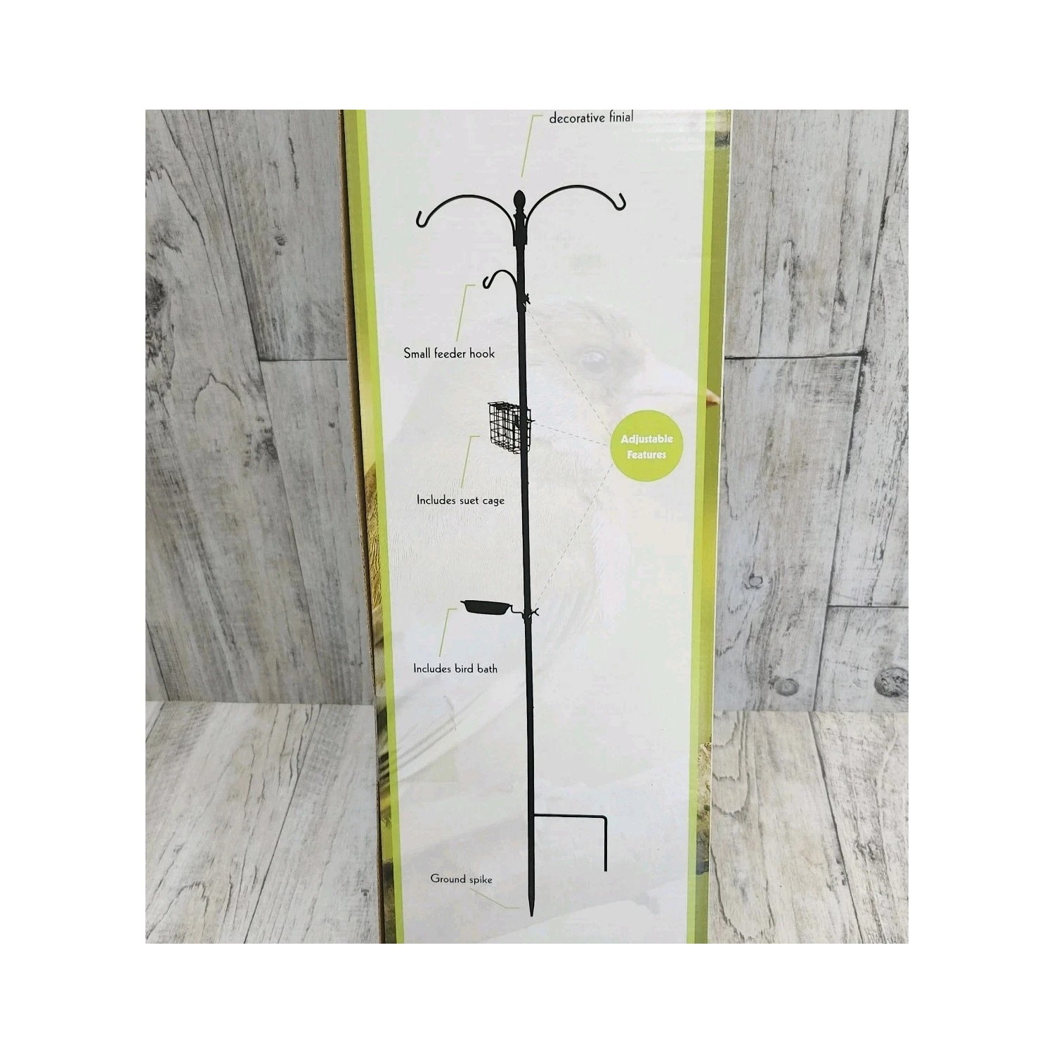 Panacea Basic Bird Feeding Station Kit, 85" Metal Hook Post Suet Cage ...