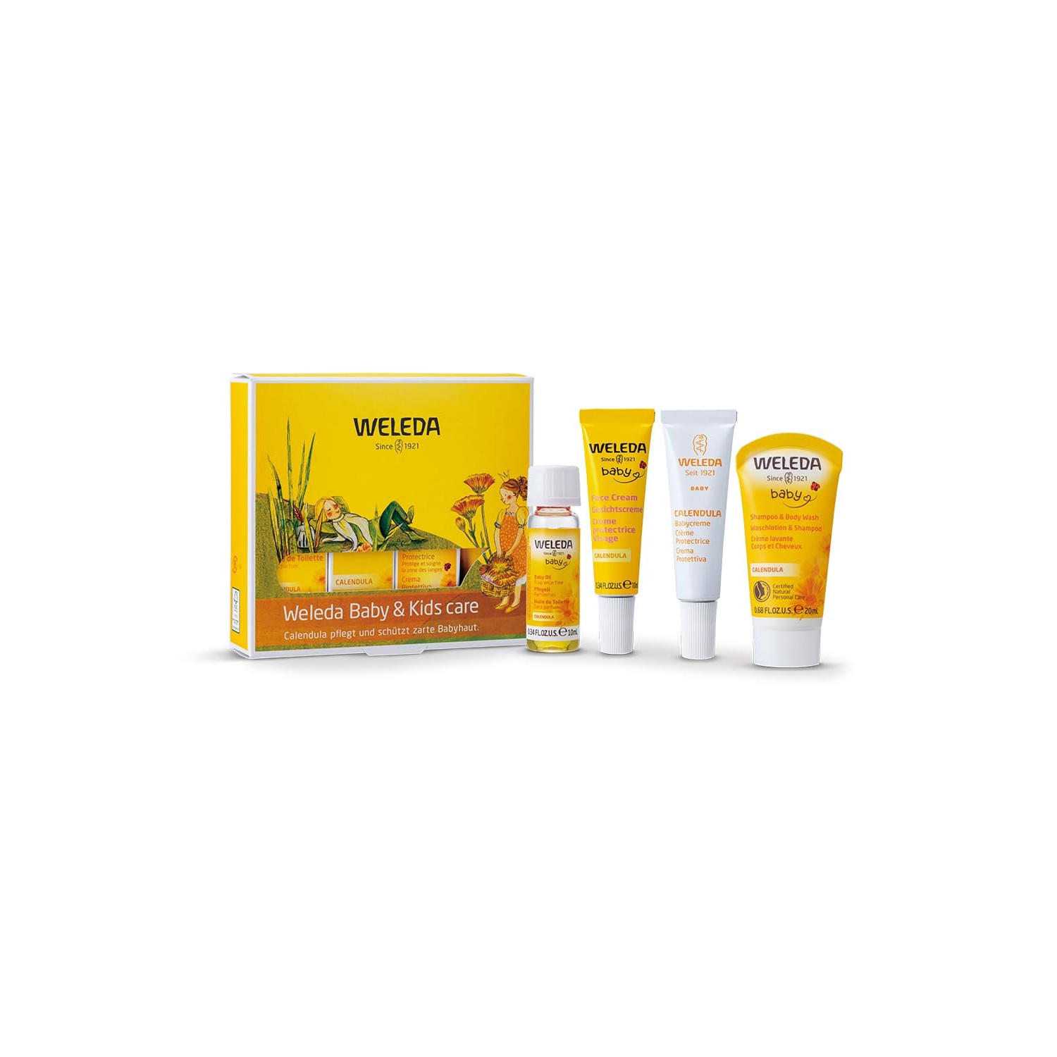 WELEDA Calendra Baby Starter Set, Trial, Trial, Mini Set, Gift, Baby ...