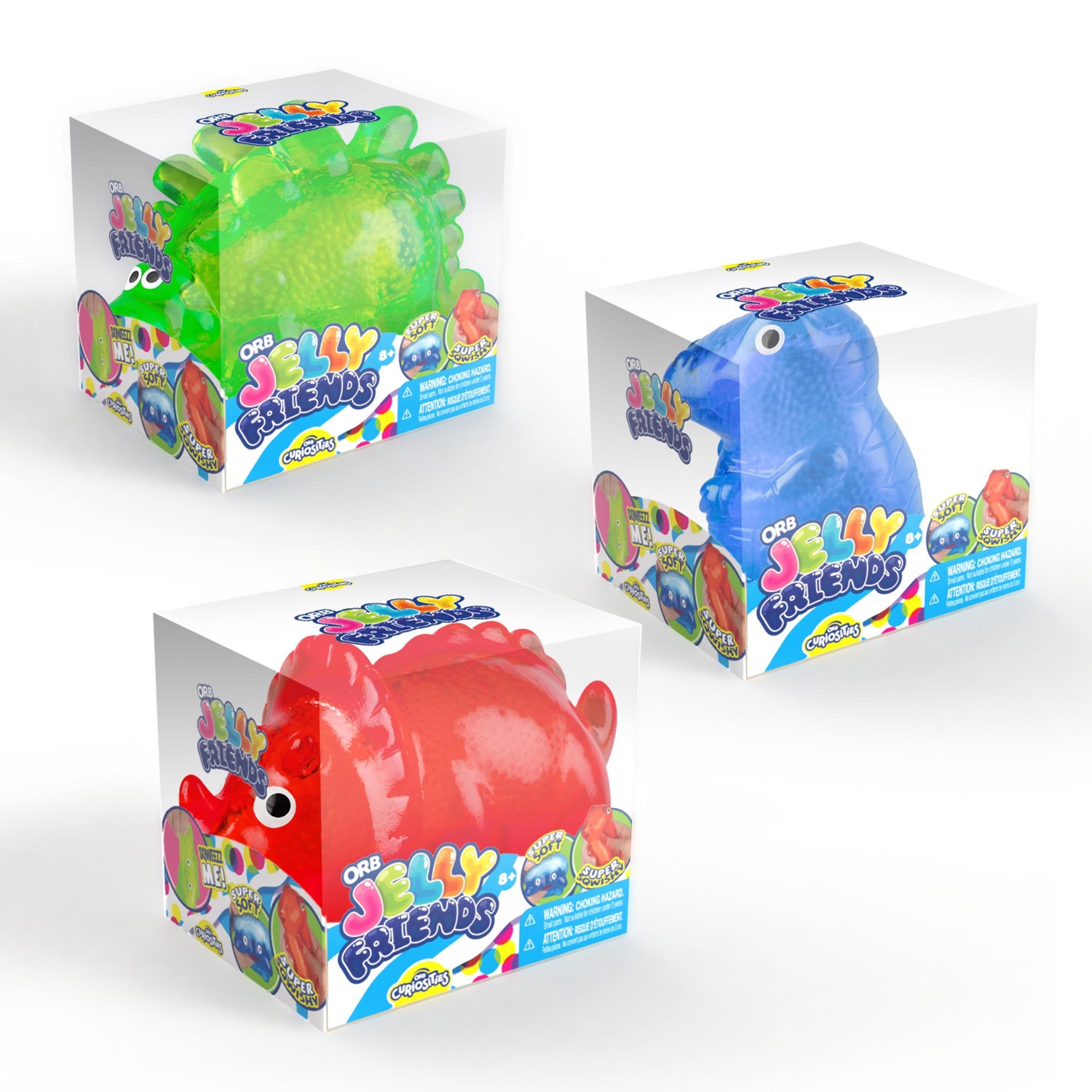ORB Curiosities Jelly Friends Dinosaur 3 Pack - Squishy, Crunchy ...