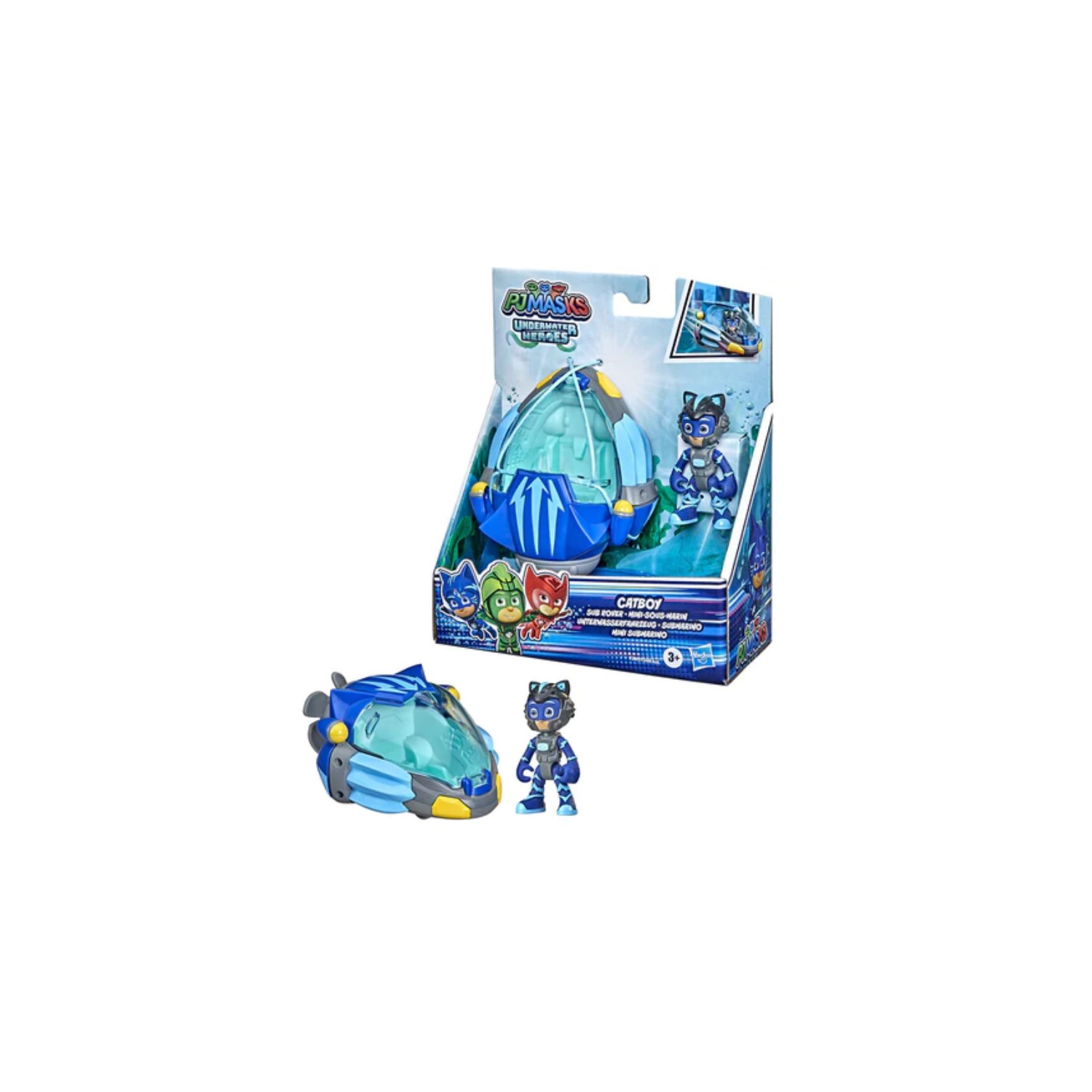 PJ Masks Underwater Heroes Catboy Action Figure and Sub Rover Vehicle ...