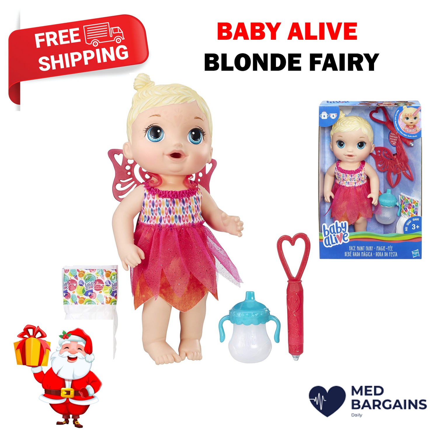 Baby Alive Face Paint Fairy (Blonde) Doll Playset Christmas Gift for ...