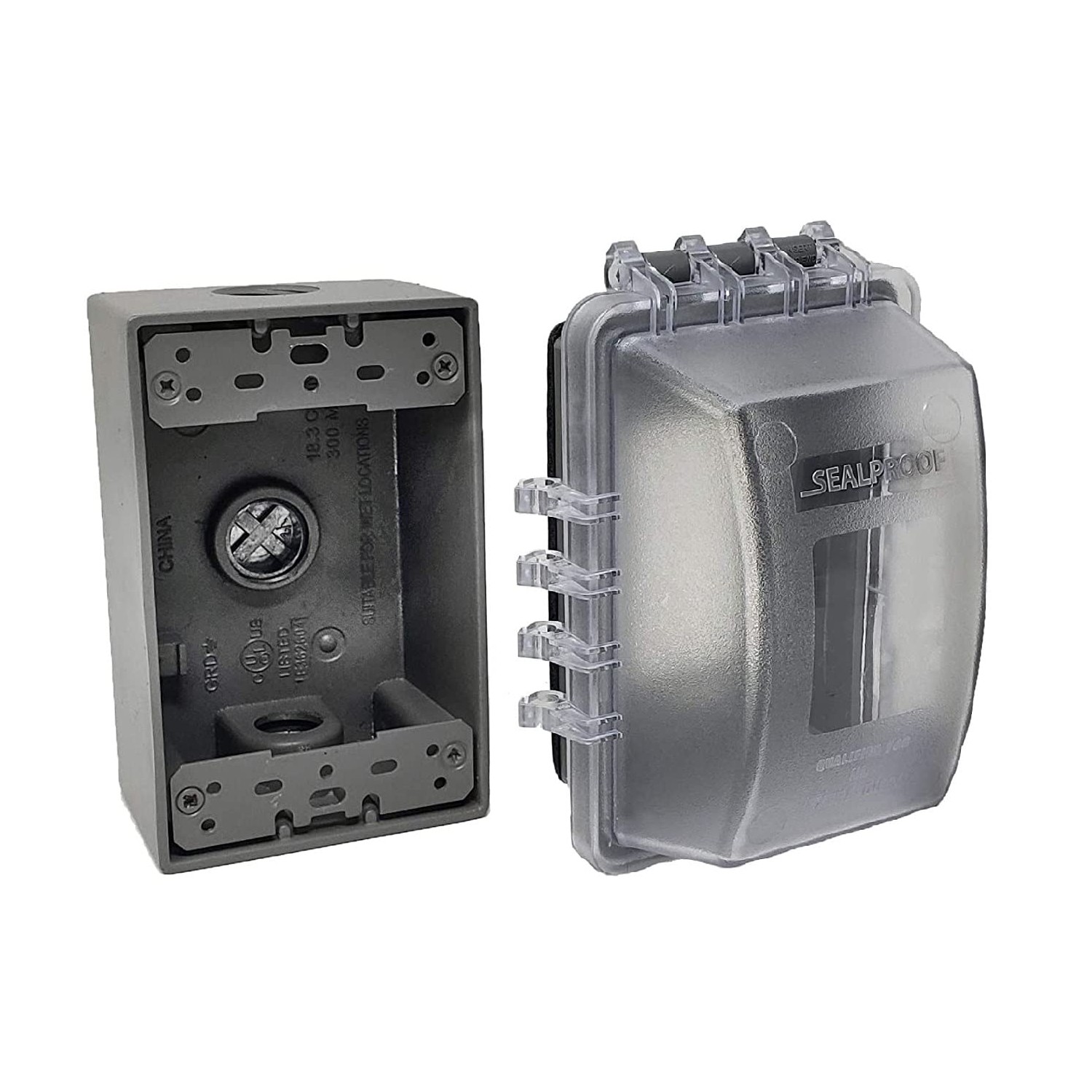 Sealproof 1-Gang Weatherproof Exterior In Use Outlet Cover and Box Kit ...