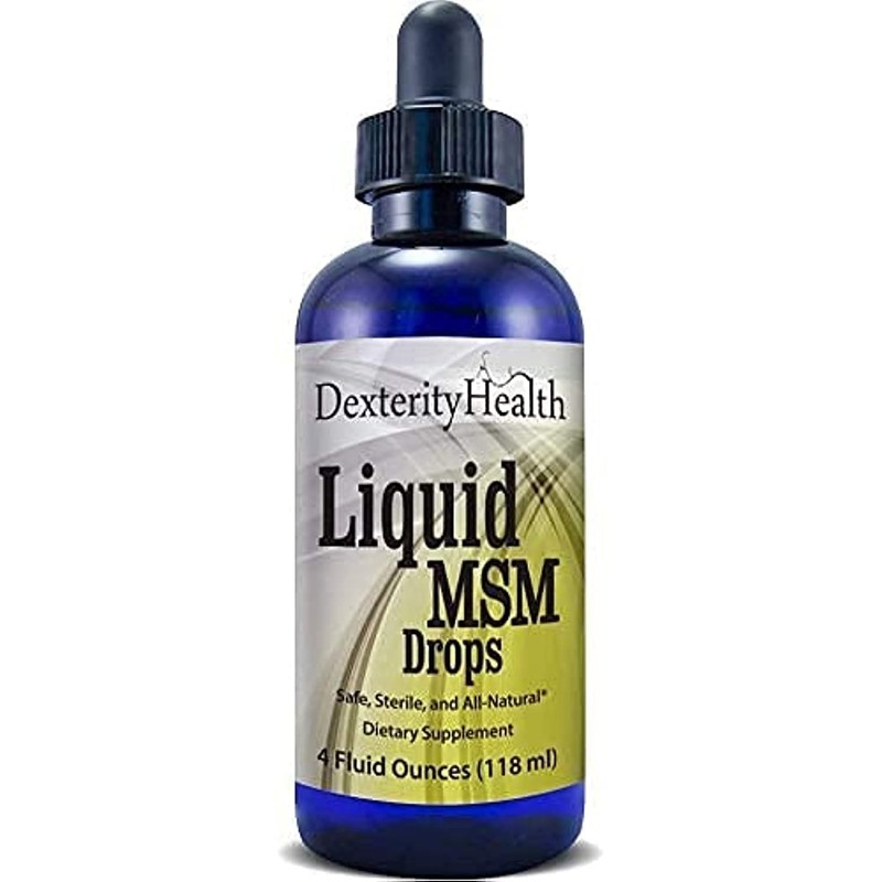Dexterity Health Liquid MSM Drops 4oz Dropper Top Bottle
