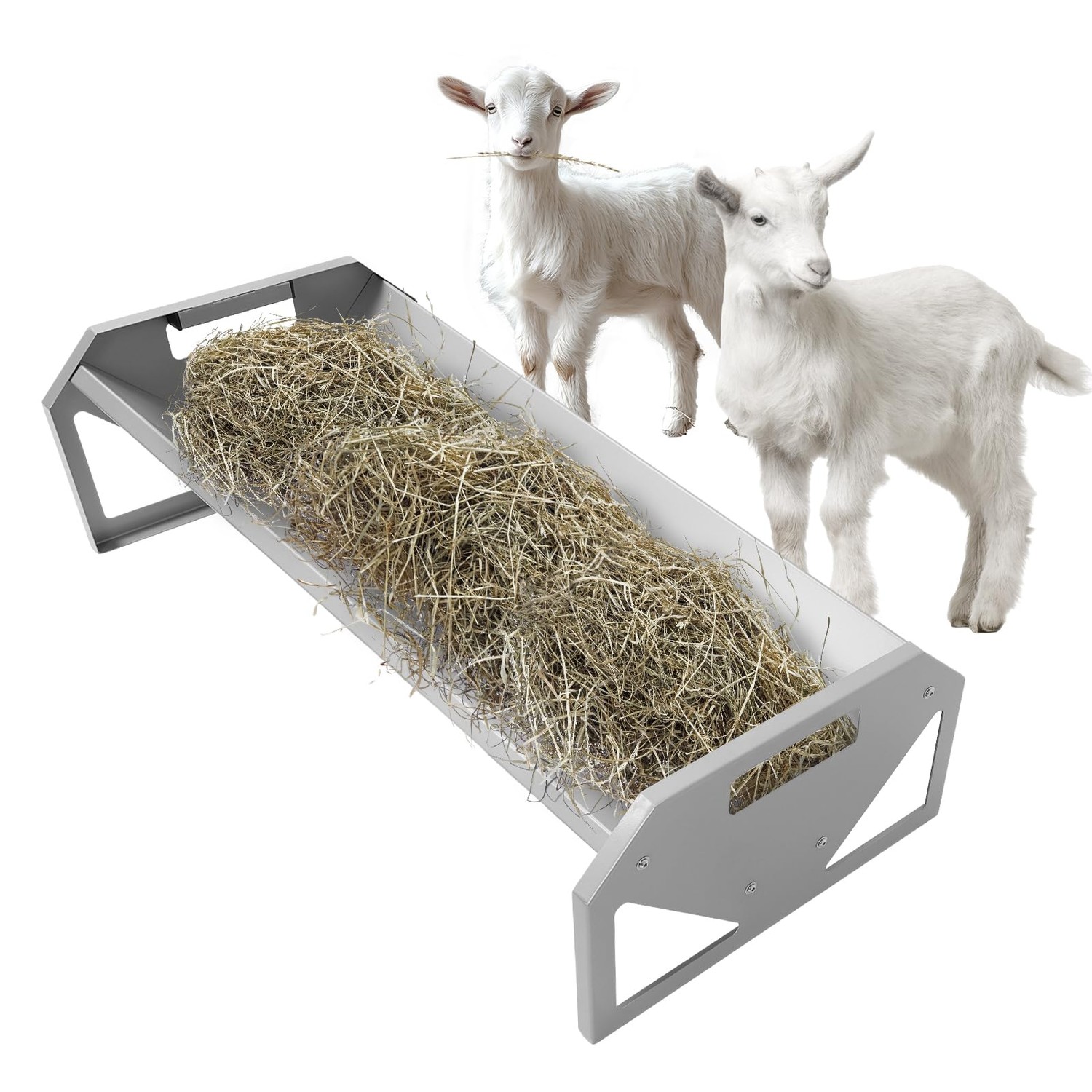 Gelacie Livestock Feeding Trough 22 Gallon Capacity 45" Hay Feeder ...
