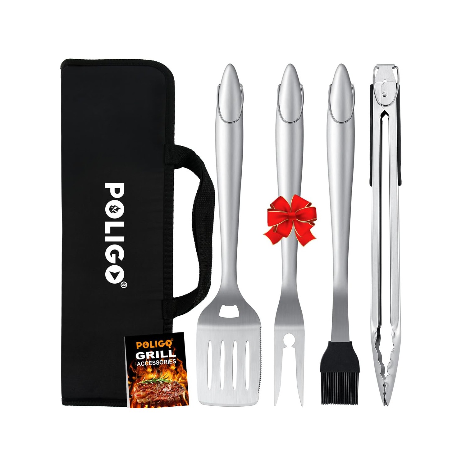 POLIGO 5PCS BBQ Grill Accessories for Outdoor Grill Set Stainless Steel ...