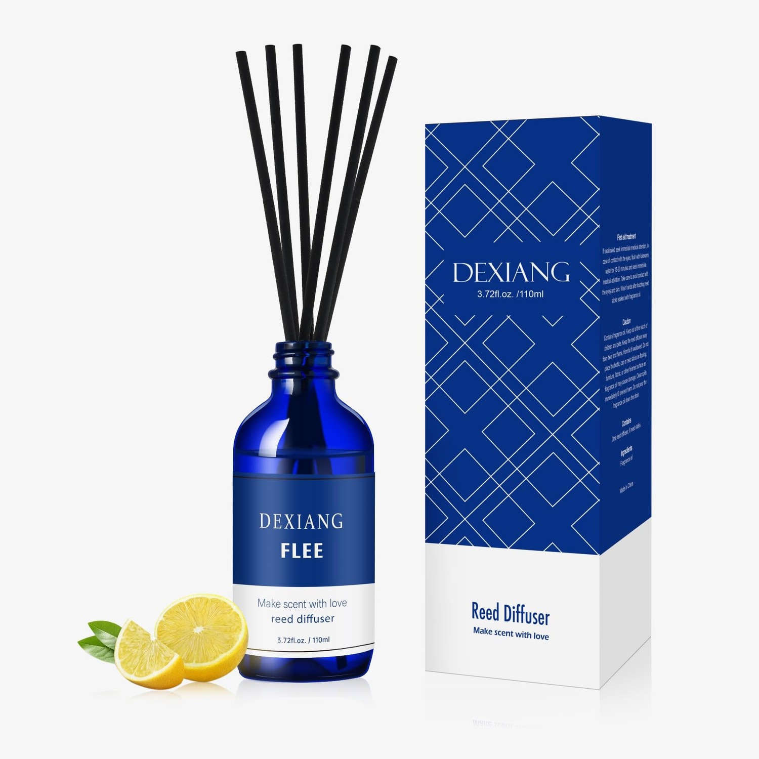 Navy Blue Reed Diffuser Set, 3.72 Oz (110ml) Scent Diffuser, Comes with ...