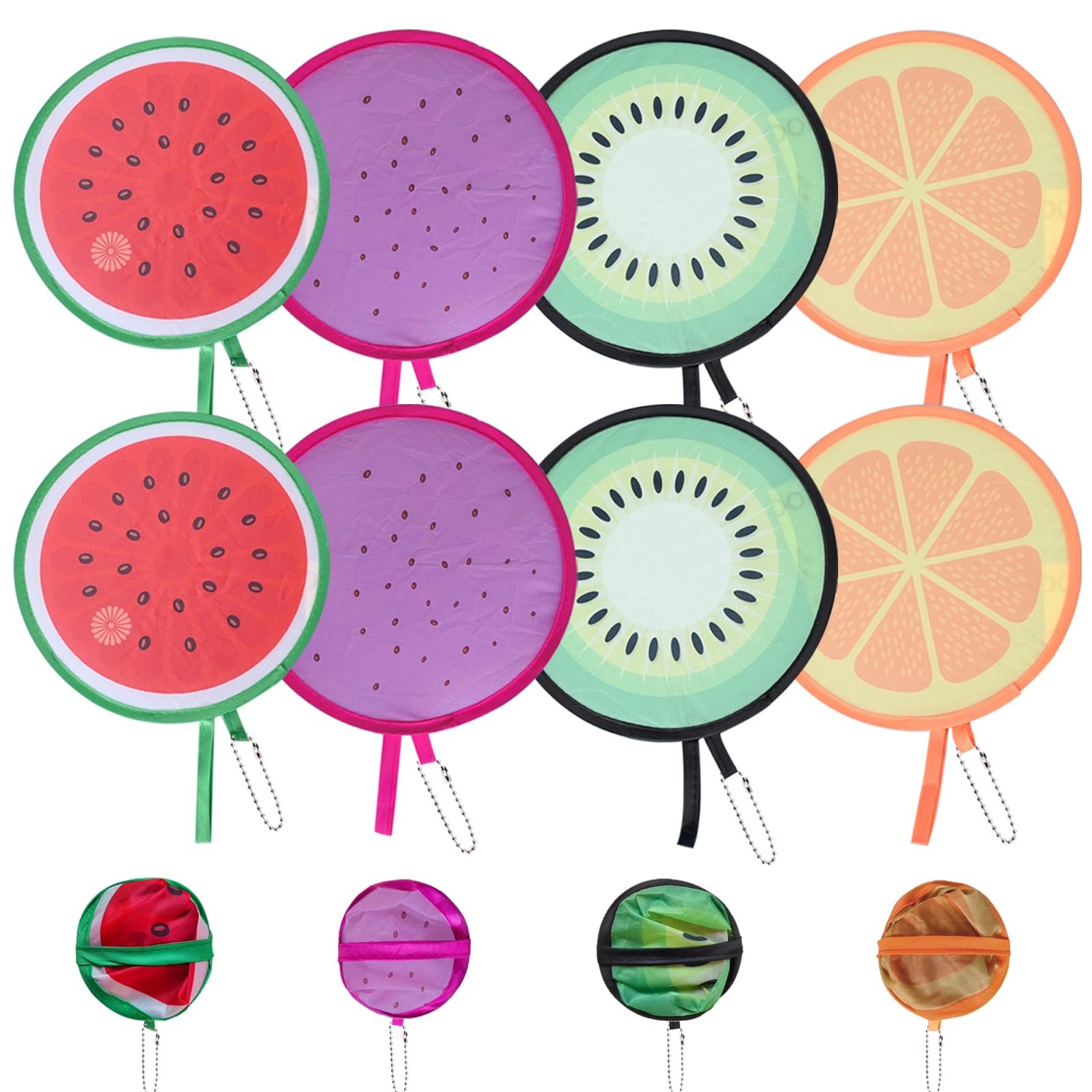 EDLMKM 8 Pcs Foldable Fan Handheldd, Summer Round Folding Hand Fann ...