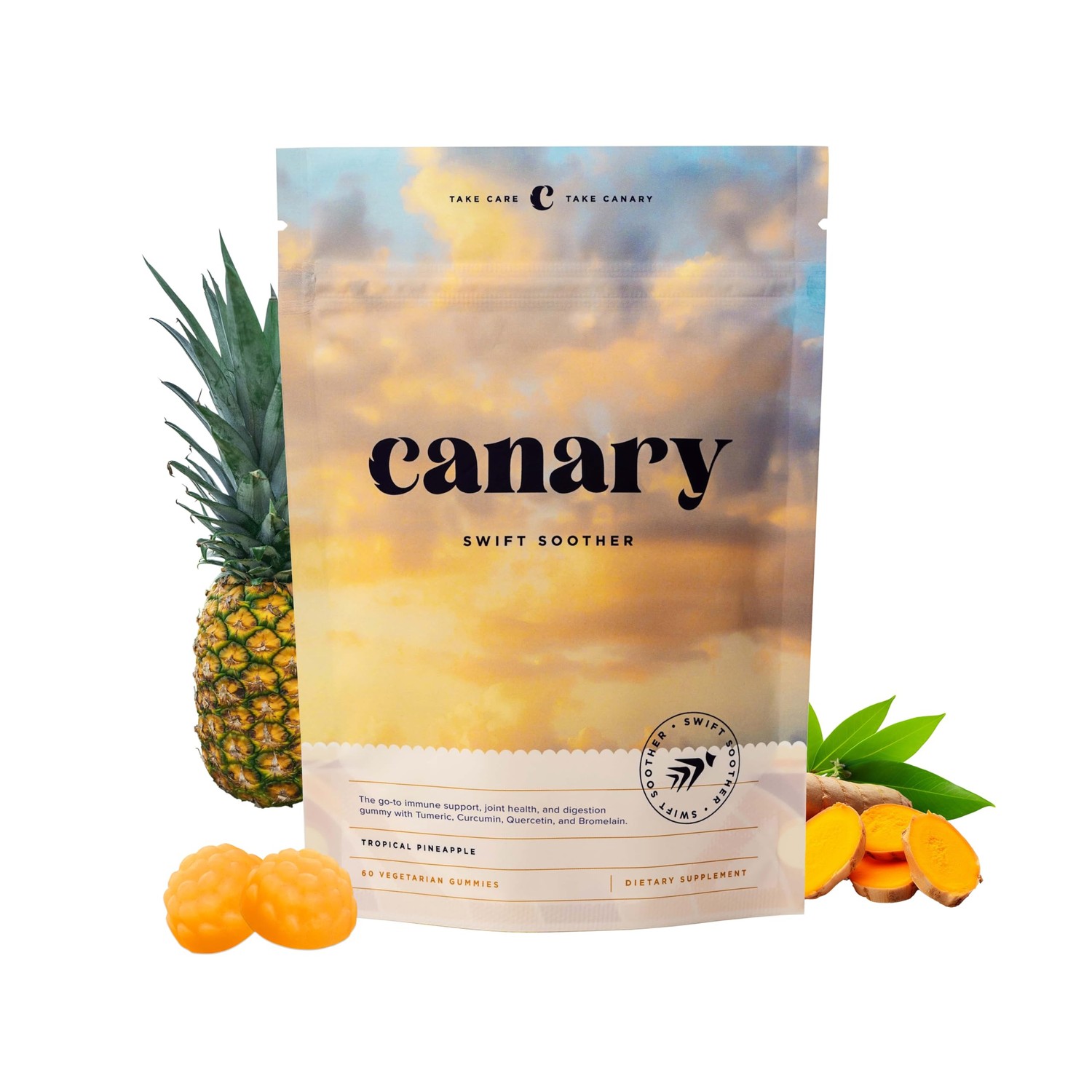 Canary Swift Soother Gummies | Bromelain, Curcumin, Quercetin, and ...