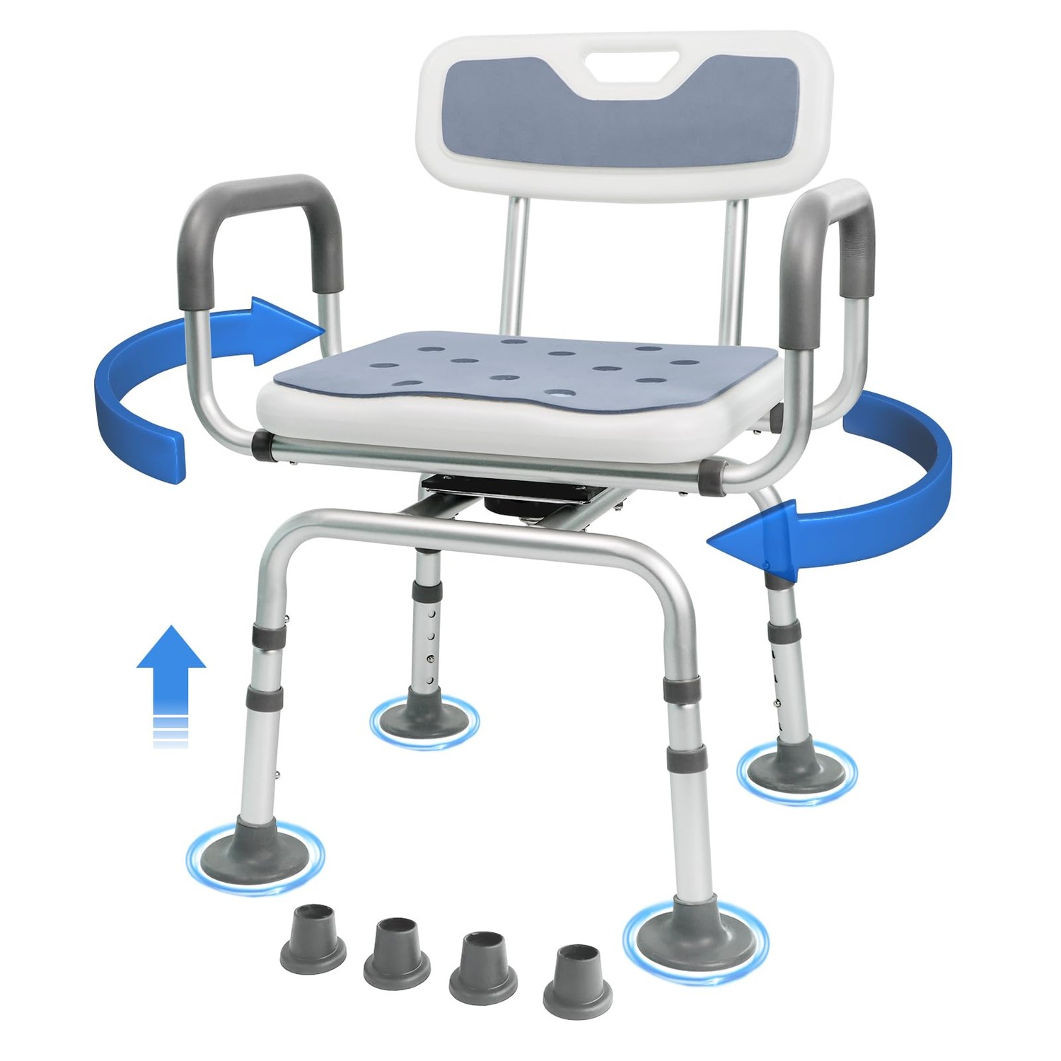 Eosprim 360° Swivel Shower Chair for Elderly and Disabled, Bathtub ...