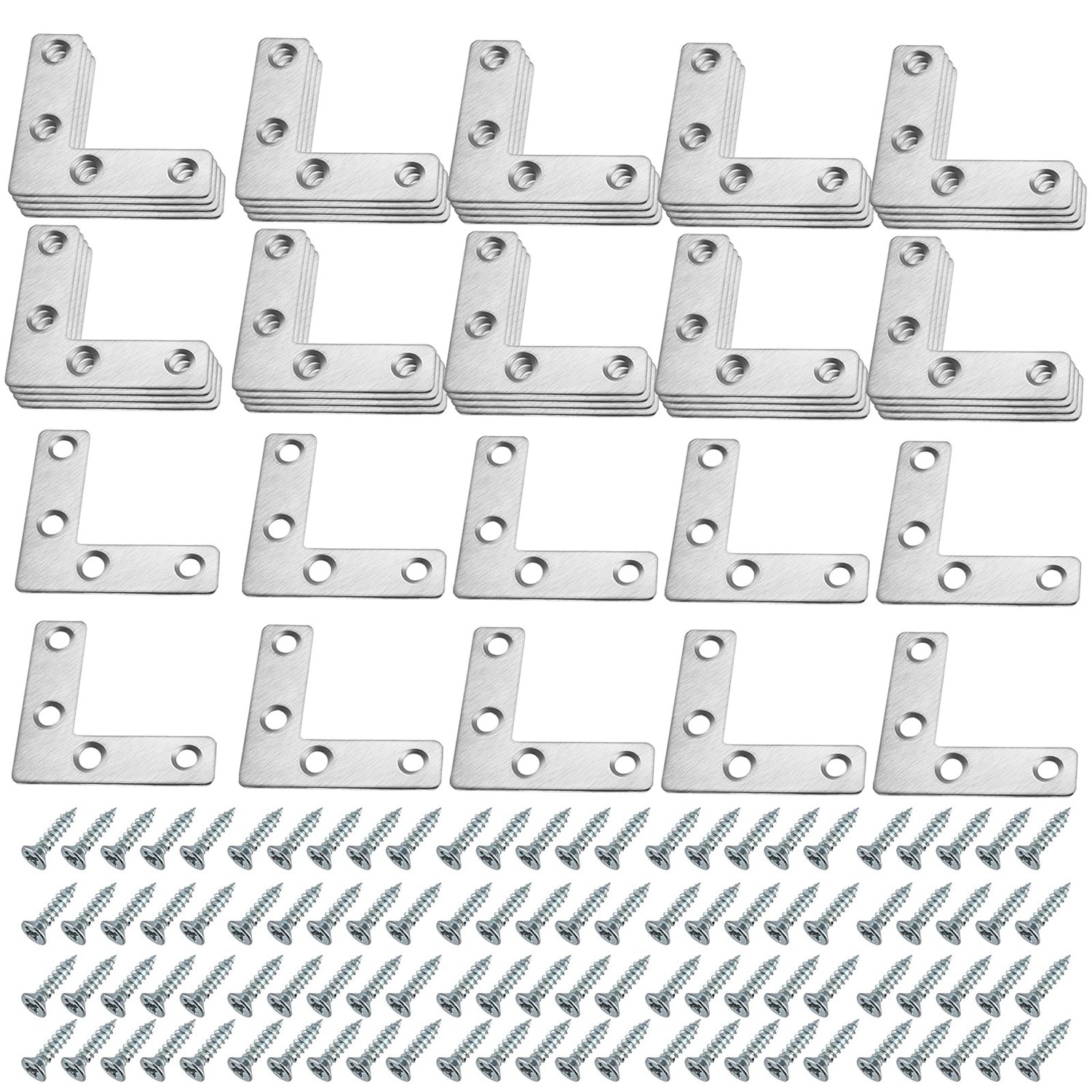 CHUIFAI Pack of 50 Flat Angle 90 Degrees 50 x 50 mm L Shape Angle ...