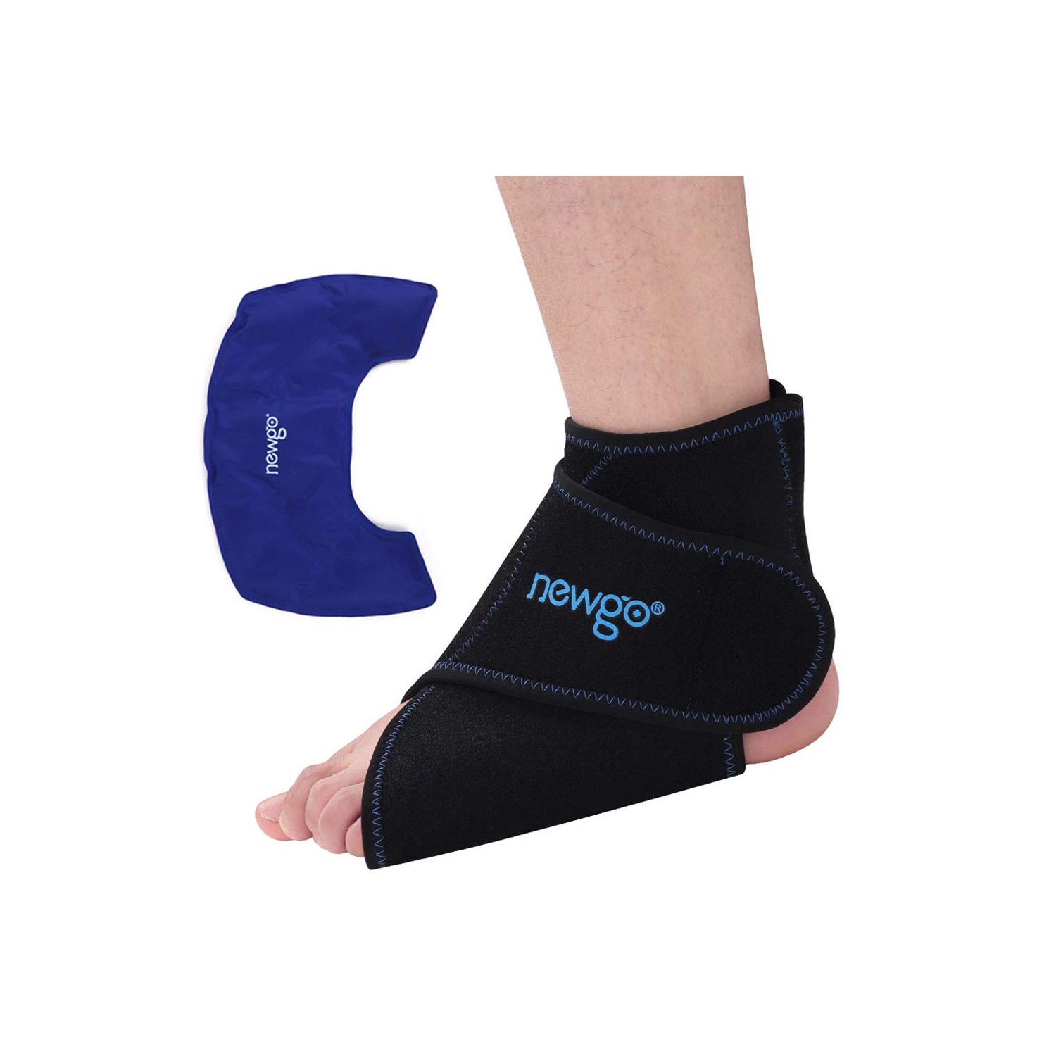 NEWGO Ankle Ice Pack Wrap Reusable Hot Cold Compress Foot Ice Pack for ...
