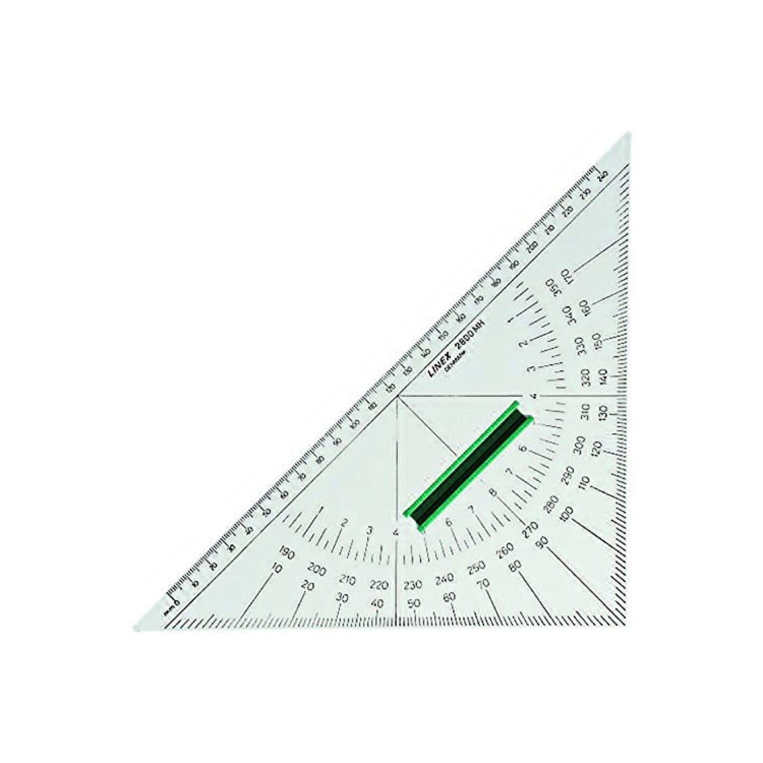 Linex 2622 Geometry Triangle 22.5 x 16 cm Protractor with Ink Edge and ...