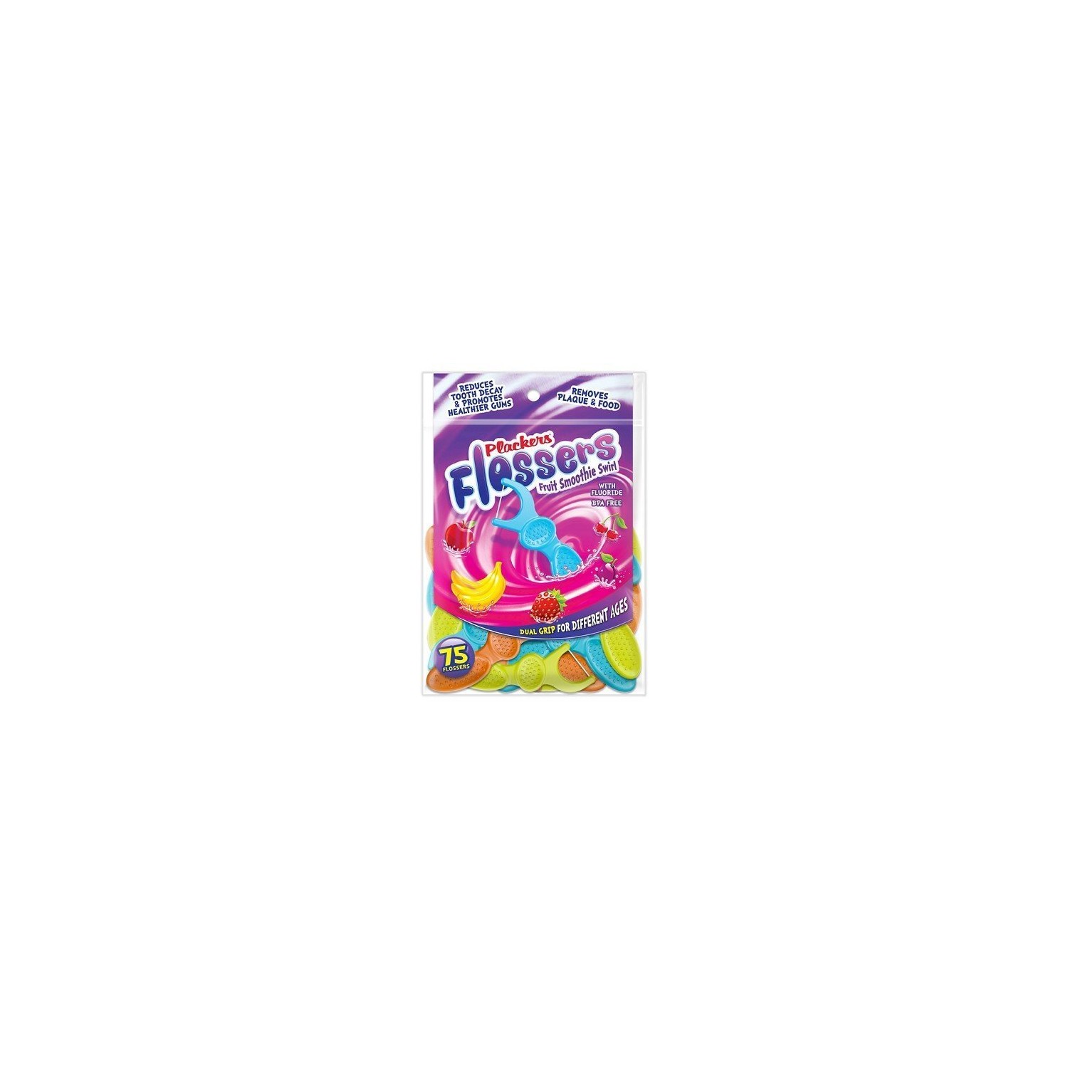 Dual Grip Fruit Smoothie Swirl Flossers From Plackers 2 Pack - ibspot.com
