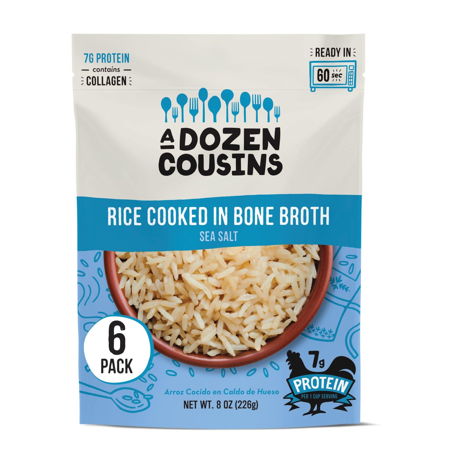 A Dozen Cousins Rice Cooked in Bone Broth Microwaveable Rice Packets ...