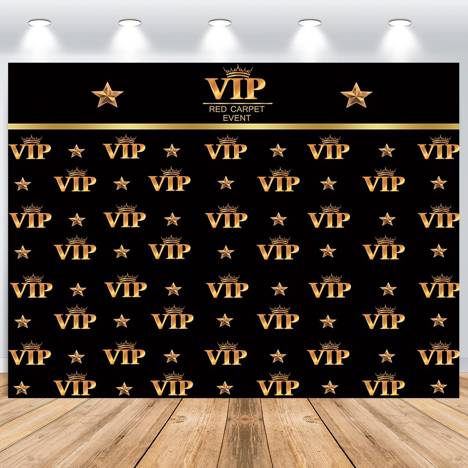 ASDCXZ VIP Red Carpet Event Photo Backdrop 7x5FT, Black Gold Stars ...