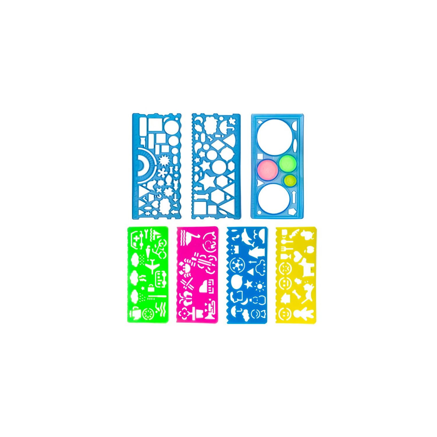 Ruler Template Set of 7 for Drawing, Drafting, Design Ruler, Drawing ...