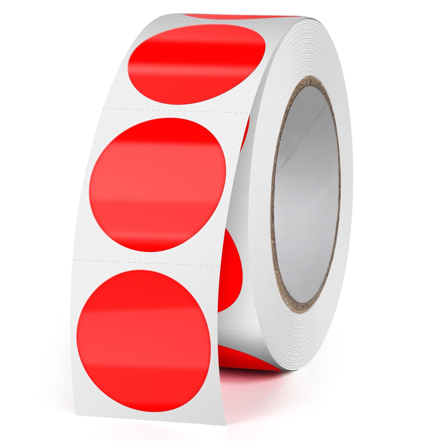 FINDAT Red Round Thermal Labels 1 Inch Vinyl Circle Waterproof Direct Printer Sticker Self ...