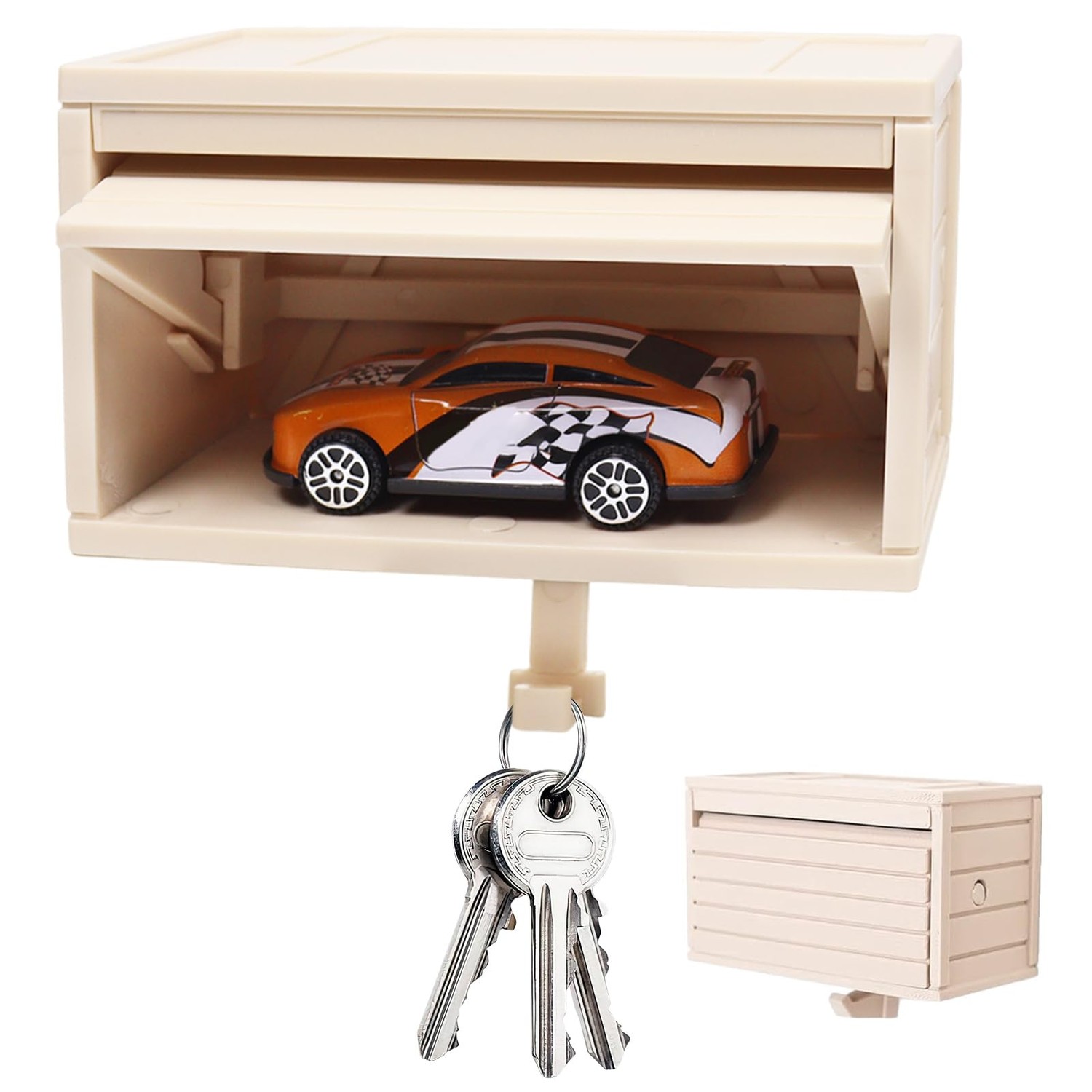 Seasboes Car Garage Key Holder with Opening Door, 3D Key Holder Wall ...