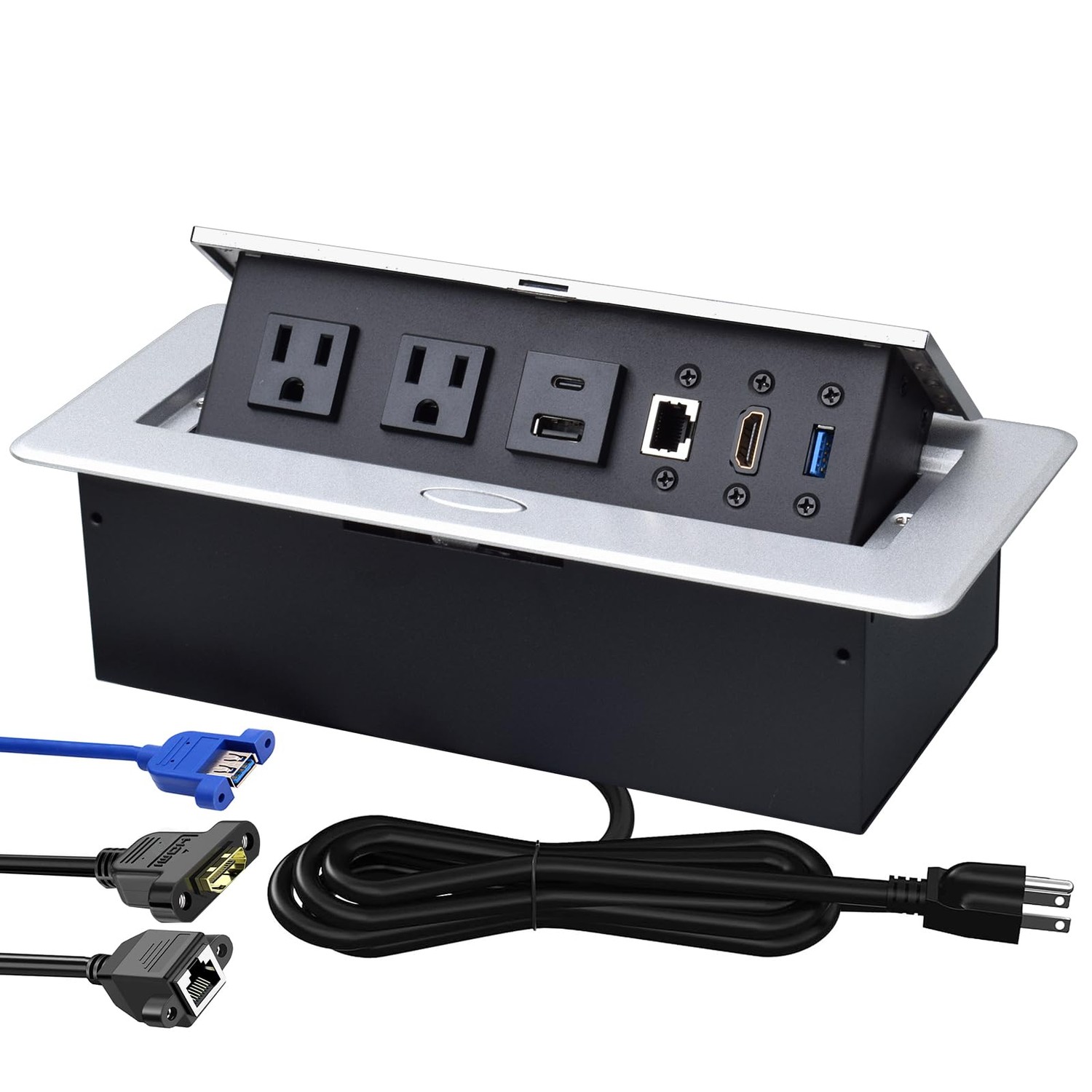 Jiangce Conference Table Power Hub, Pop up Power Outlet with 20W Type-C ...