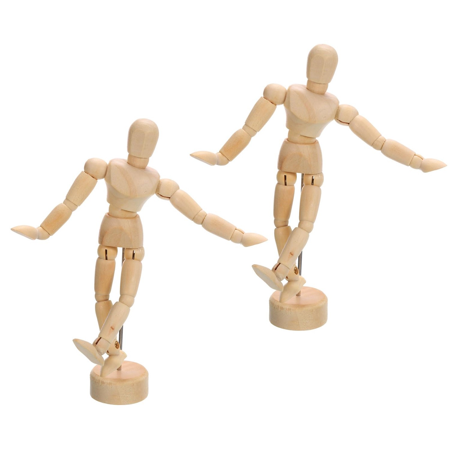 PATIKIL 4.5" Wooden Mannequin Figure, 2 Pcs Artist Drawing Manikin ...