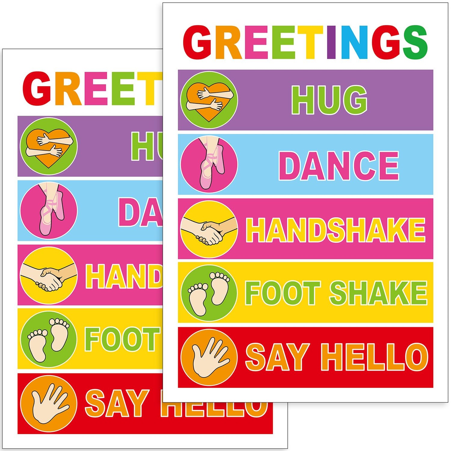 QOUBAI Colorful Classroom Greetings Poster Decor, Classroom Rules ...