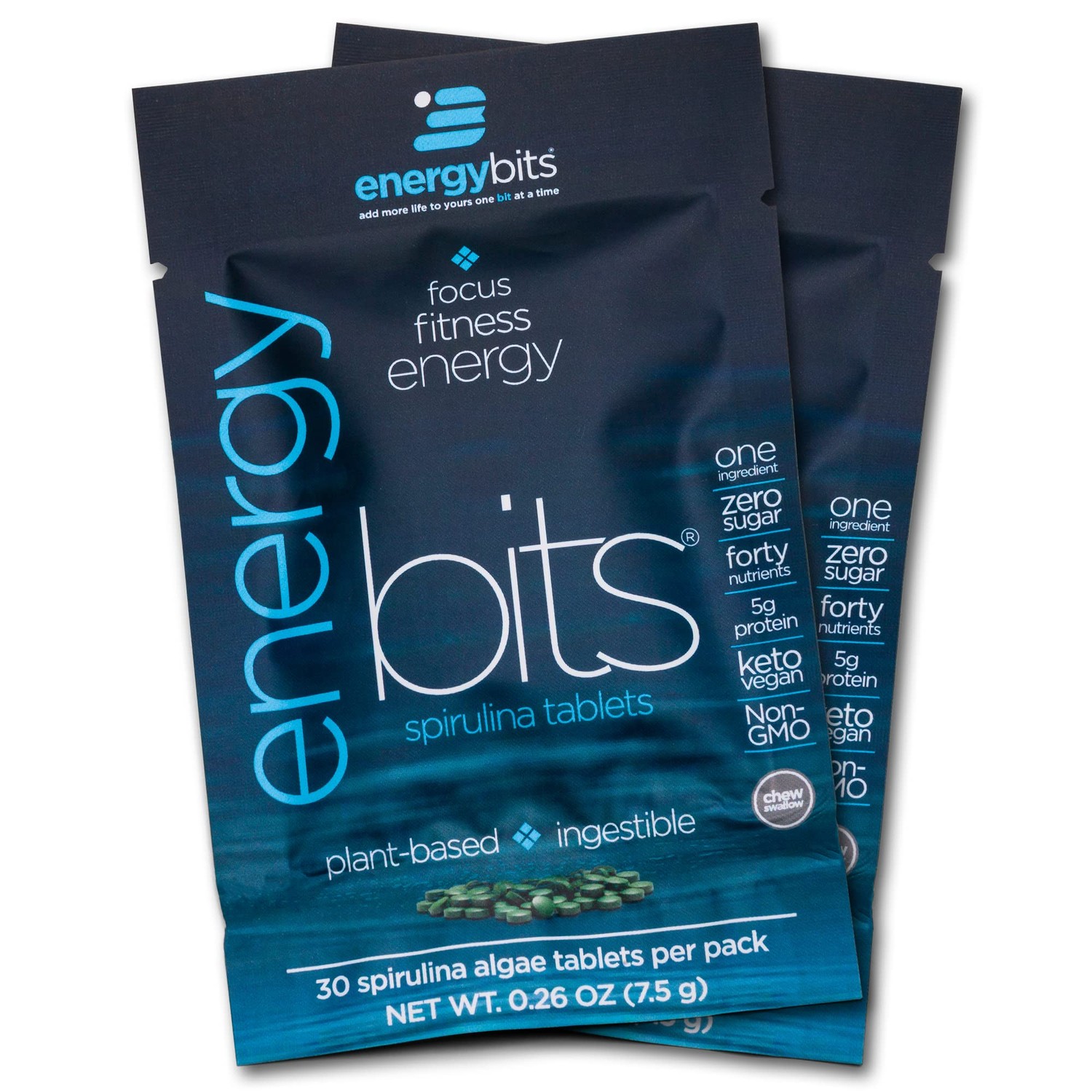 ENERGYBITS Pure Spirulina Algae Tablets, Superfood Tablets, Pure Blue ...