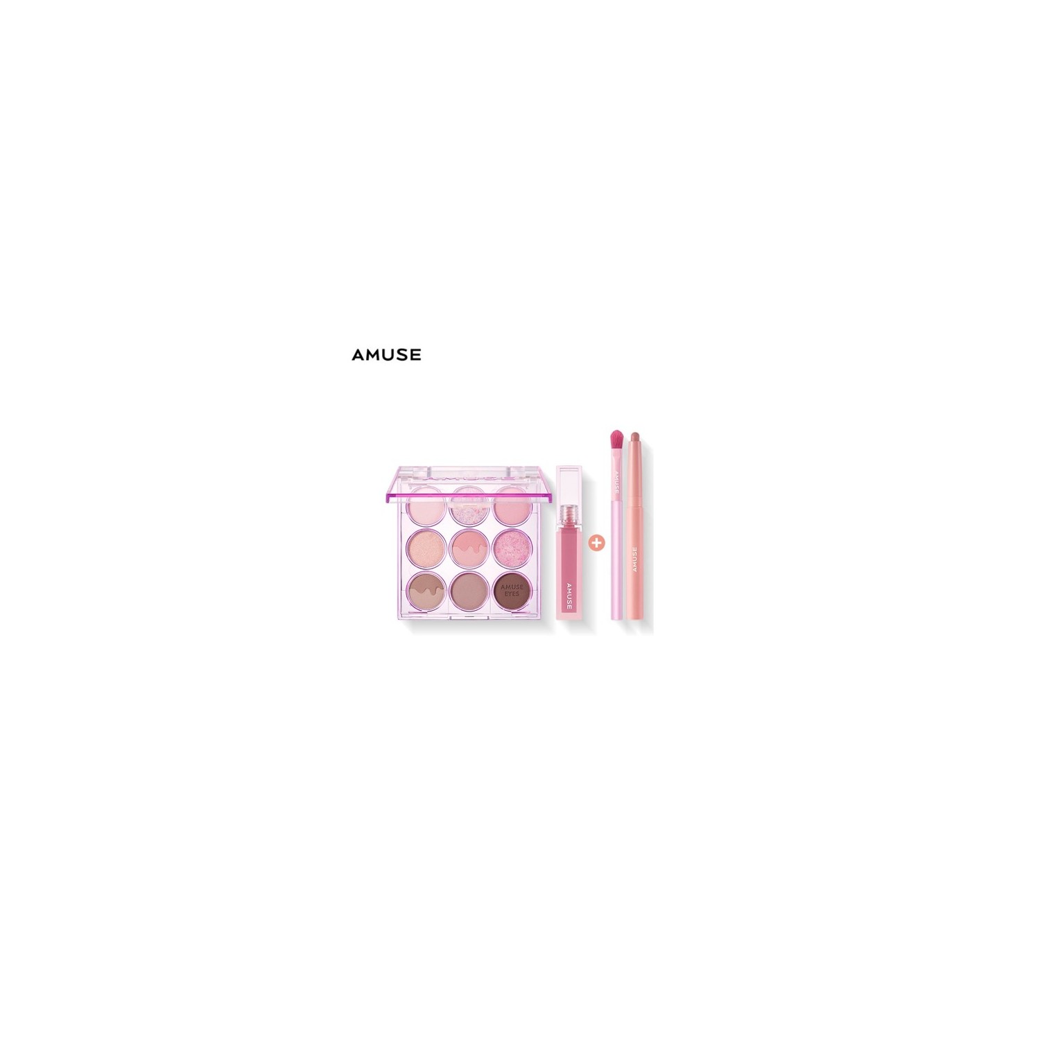 AMUSE Eye Color Palette & Lip Tint Set 4items, Shadow#$%Tint:01 Warm ...
