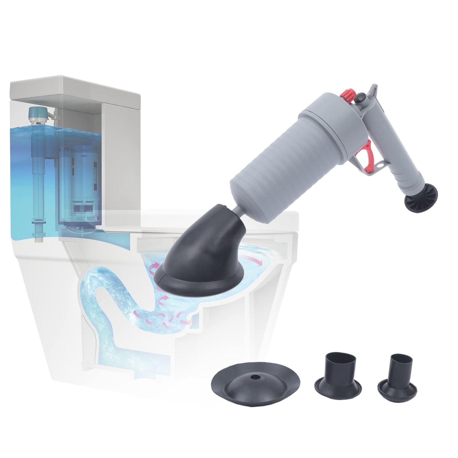 LyeXD Toilet Plunger, High-Pressure Air Drain Blaster Plunge Toilet ...