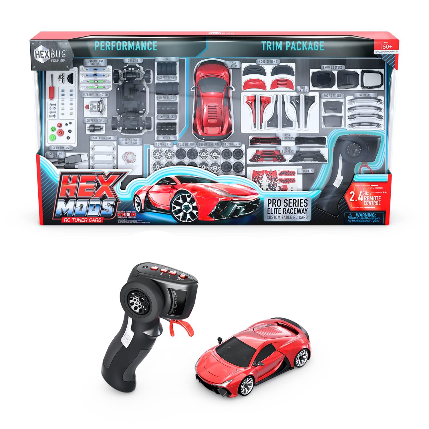 HEXBUG HEXMODS Pro Series Elite Raceway, Rechargeable RC Car, Buildable ...