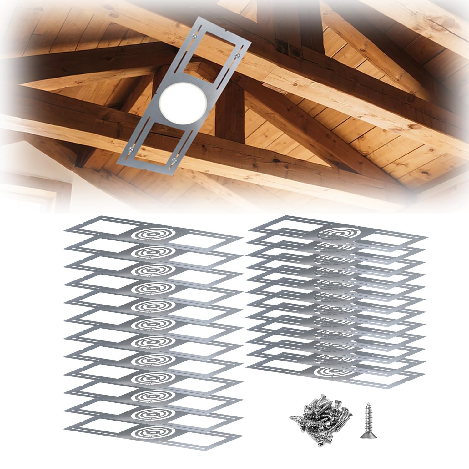 24 Pack New Construction Mounting Plate for Recessed Wafer LED Lights ...