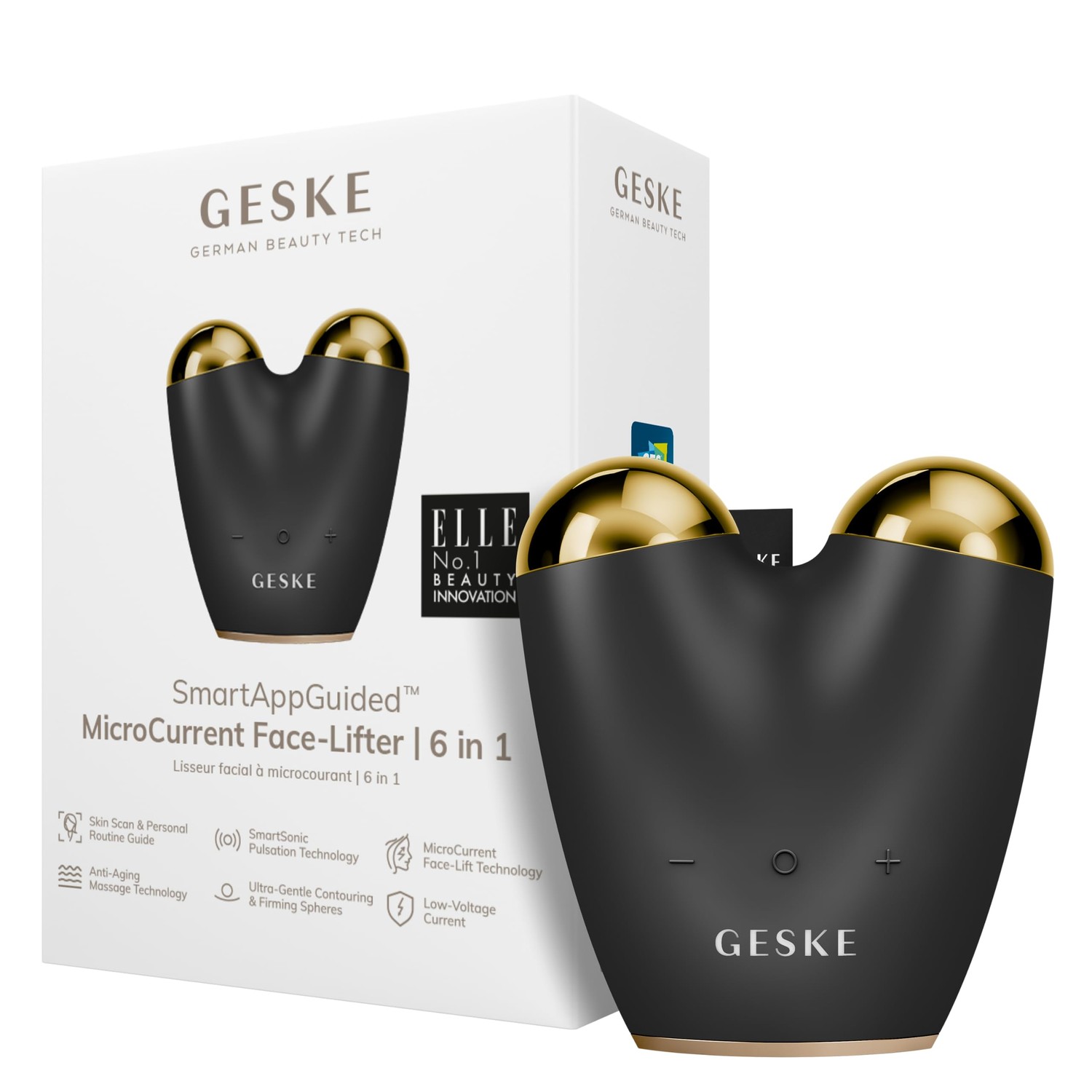GESKE SmartAppGuided™ MicroCurrent Face-Lifter 6 in 1 Facial Lifting ...