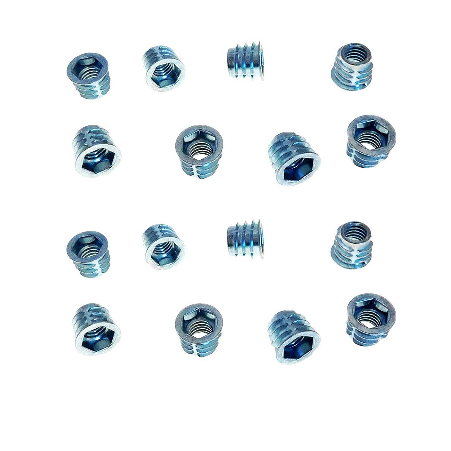 16 Pack Wood Insert Nut 1/4-20 - with Flange - 19/64" Hole - Insert ...