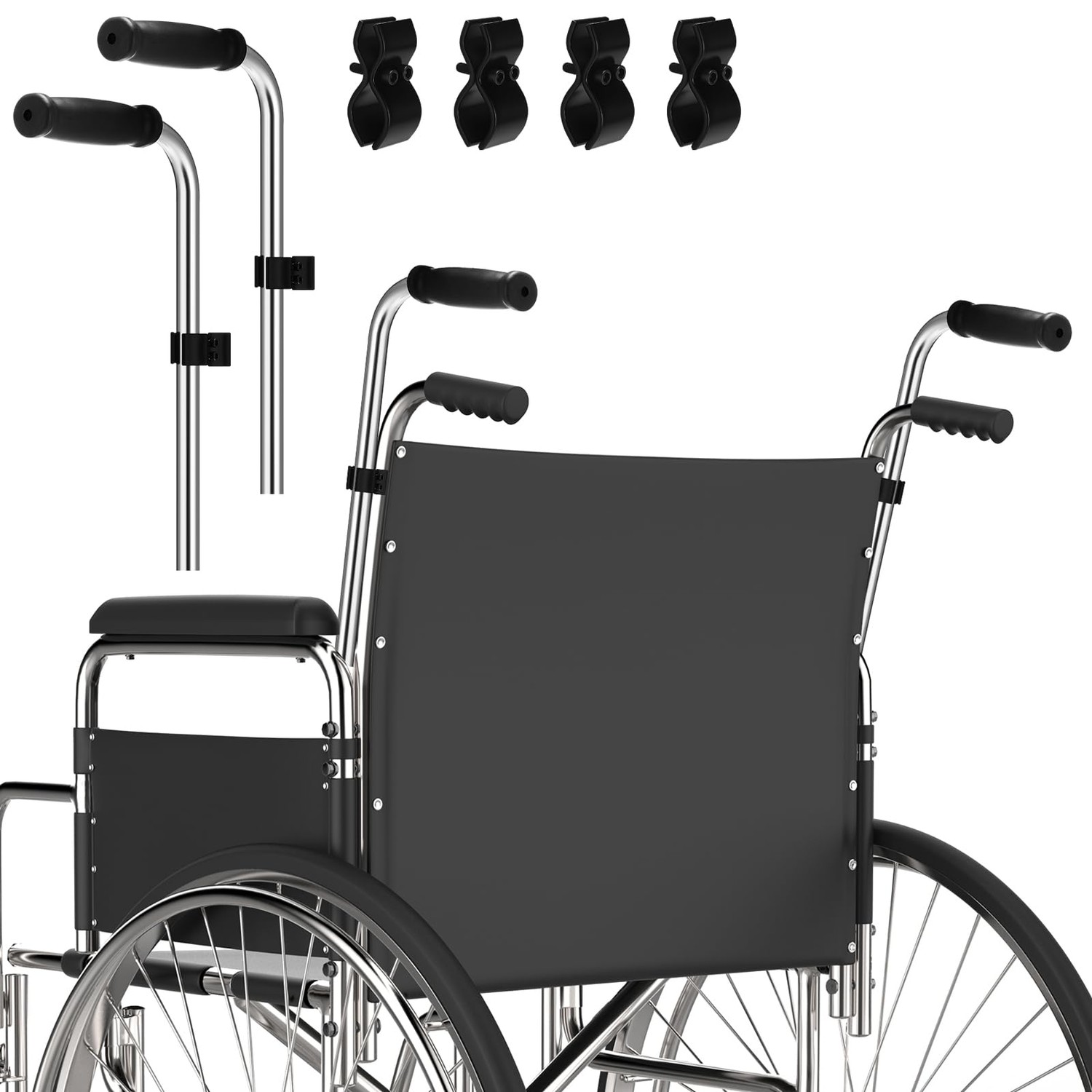 Datanly 2 Pcs Wheelchair Handle Extender Universal Wheelchair ...