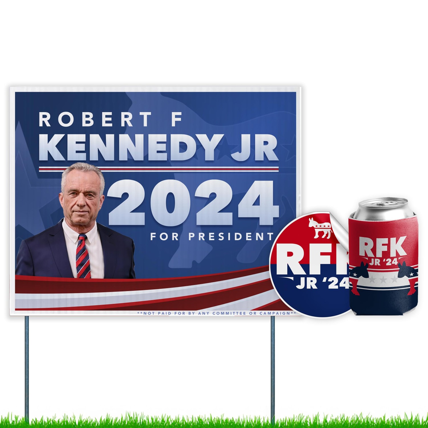 Robert F Kennedy Jr 2024 Yard Sign RFK 2024 Can Cooler and RFK 2024 ...