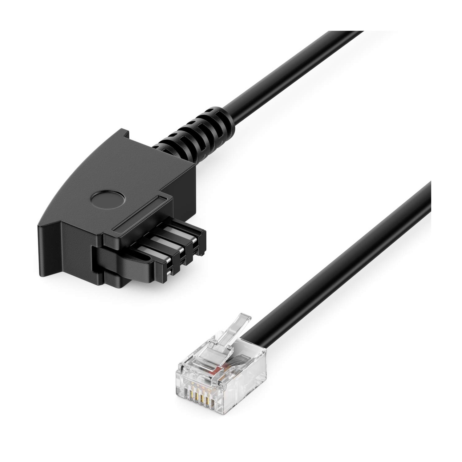deleyCON 3 m Telephone Cable, TAE-F Plug to RJ11 Plug, Int’l STD 6P4C ...