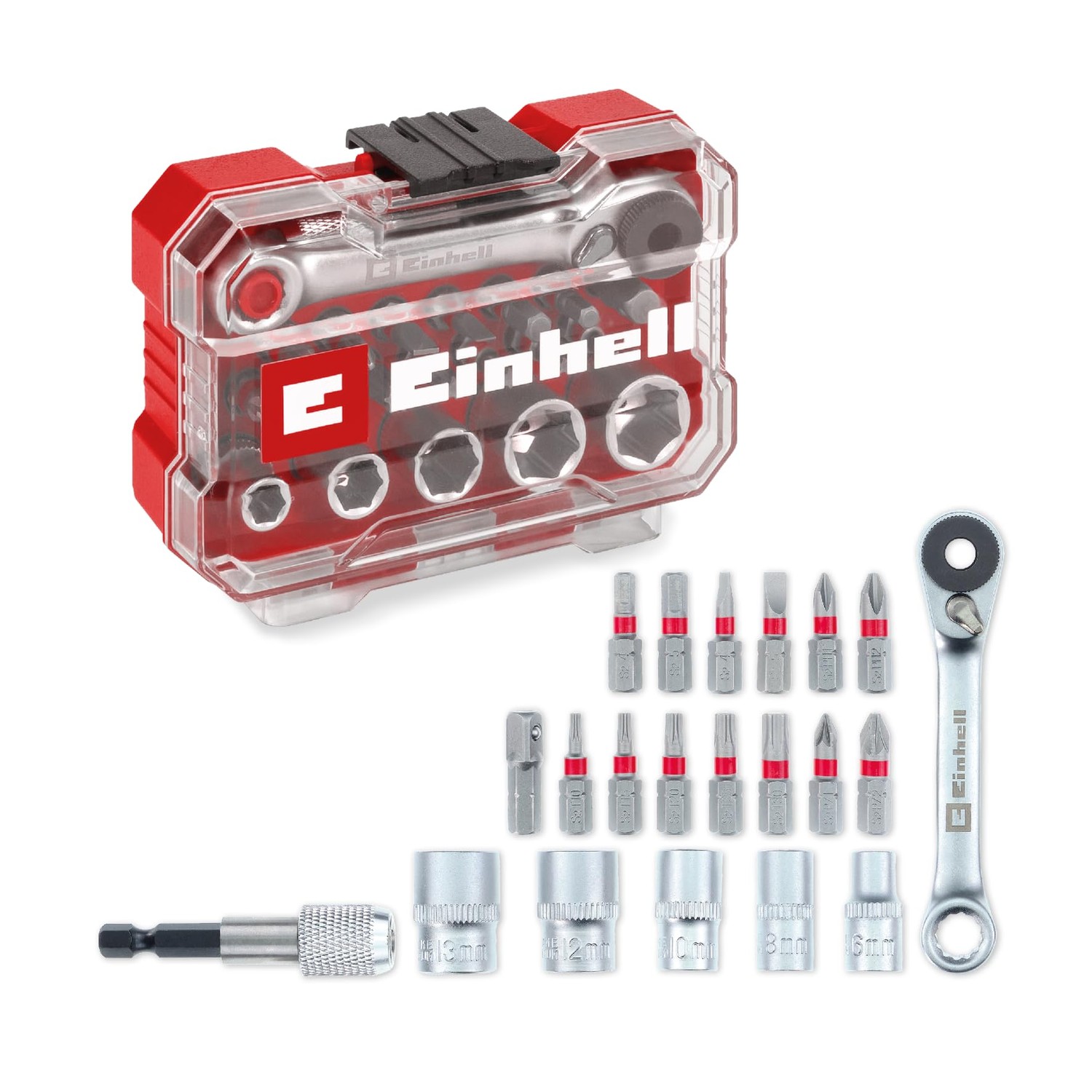Original Einhell XS-CASE 21-Piece Bit and Socket Spanner Set (25 mm ...