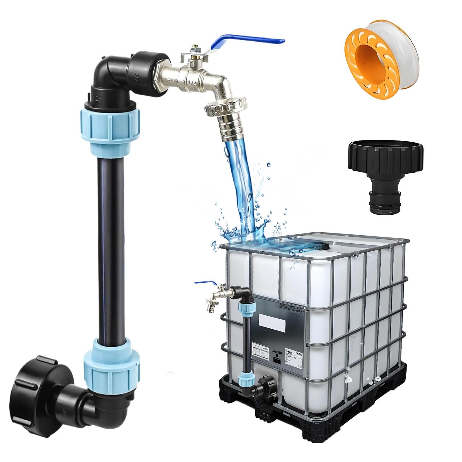 IBC Tank Gooseneck, IBC Outlet Tap 3/4 Inch, IBC Tank Accessories, IBC ...