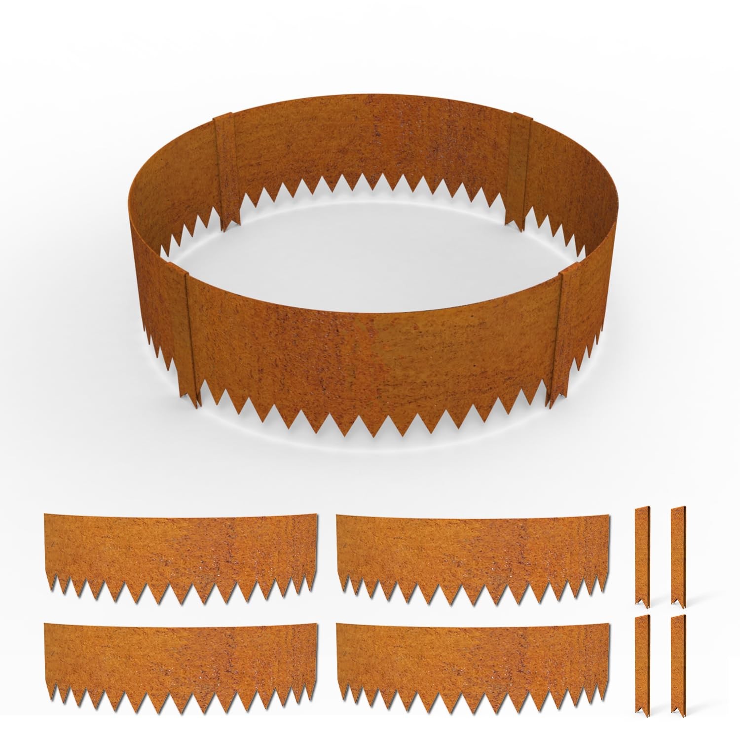 BUYYAH Cor-Ten Steel Landscape Edging with Rust Patina Finish, Pre ...