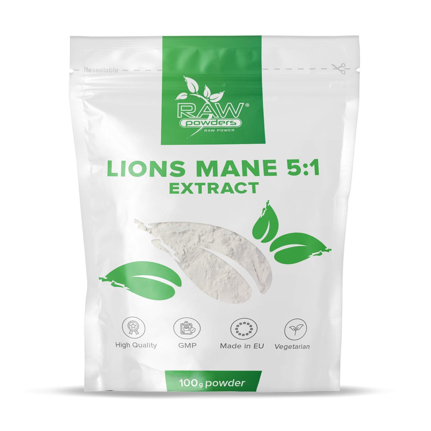 Lions Mane Powder 100 g High Dose - Pure Hericium Erinaceus Supplement ...