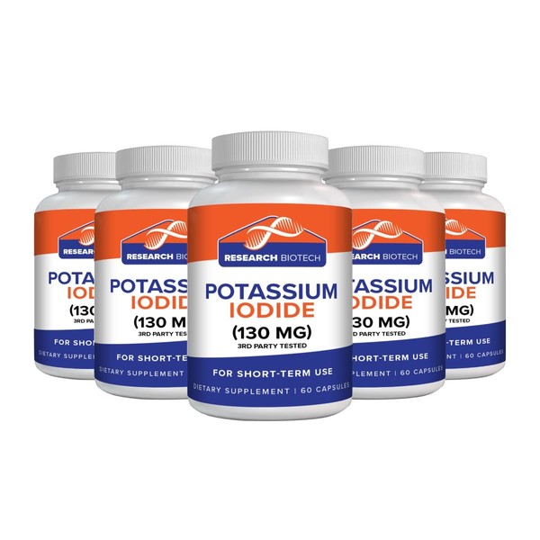 Max-Bio (5 Pack) Potassium Iodide Supplement Tablets Pills 130mg - 300 ...