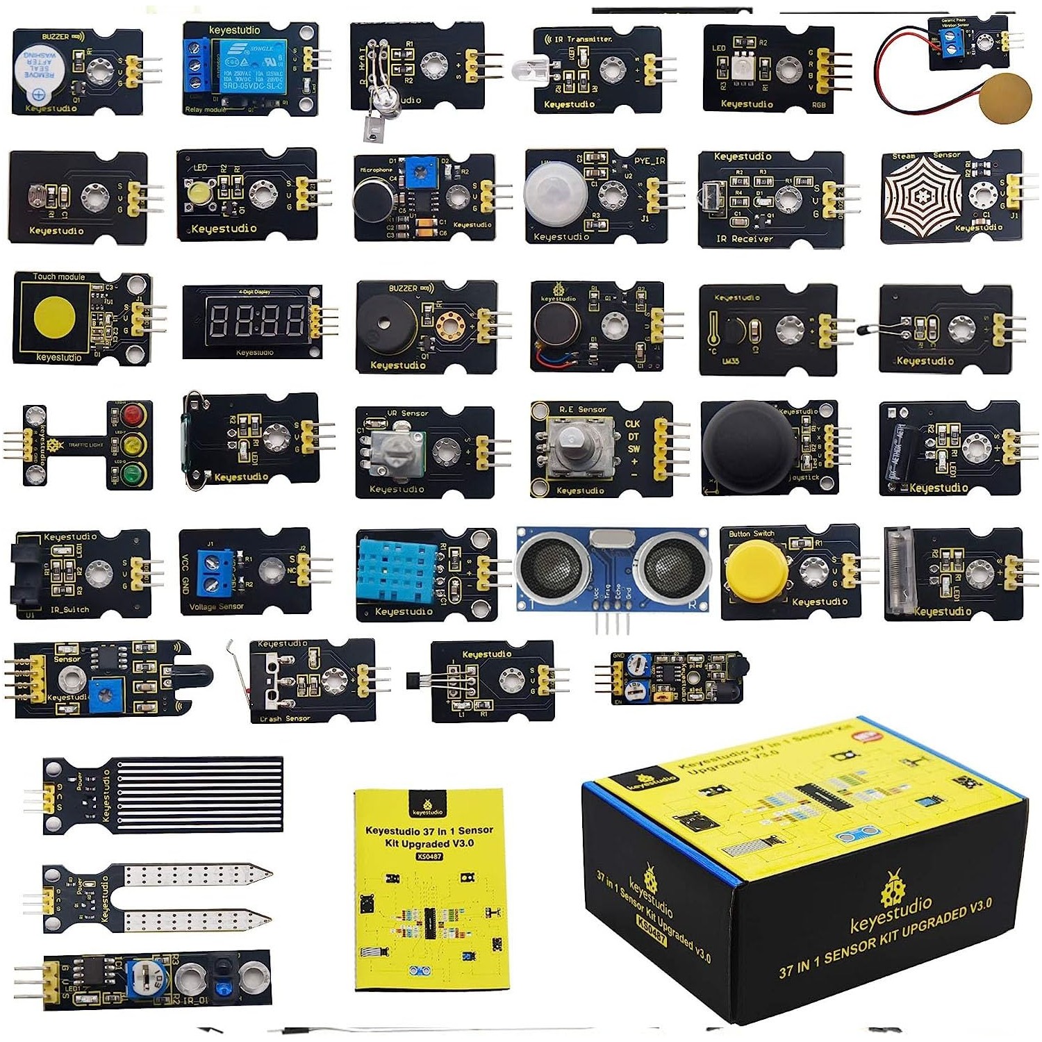 KEYESTUDIO 37 in 1 Sensor Kit 37 Sensors Modules Starter Kit for ...