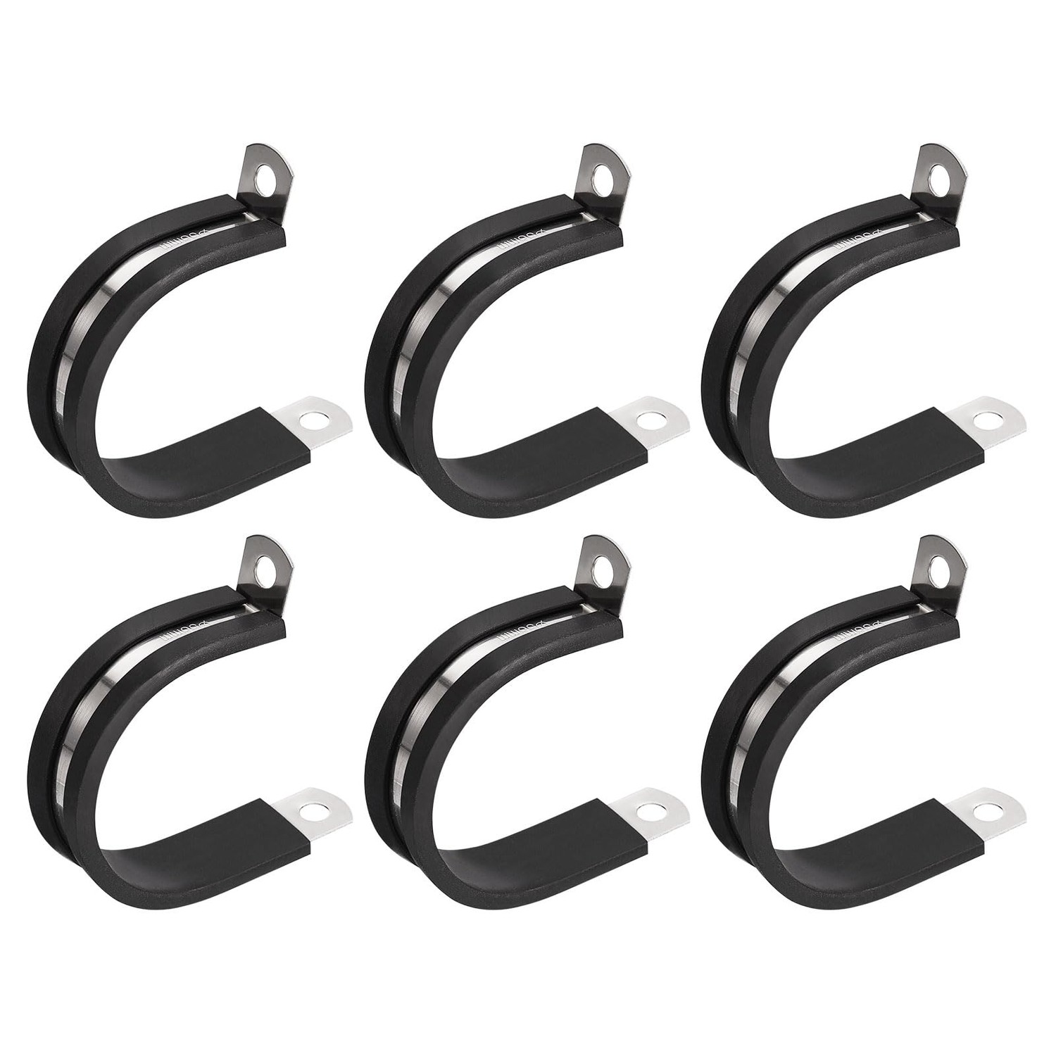 sourcing map 6Pcs 1-1/2 Inch(38mm) Cable Clamp 304 Stainless Steel ...