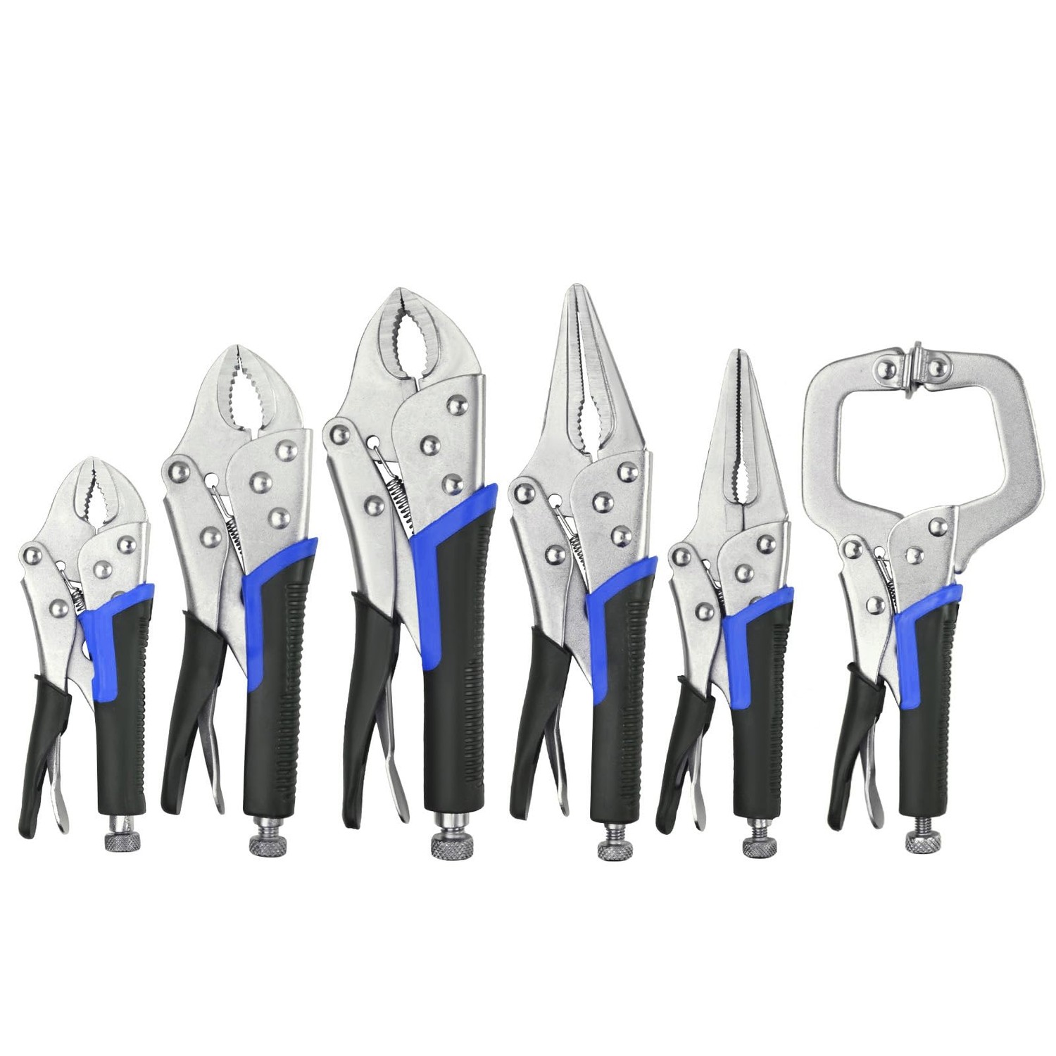 ACOSEA Vice Grips,6-Pack Vise Grip Pliers 5"/7"/10"Curved Jaw Locking ...