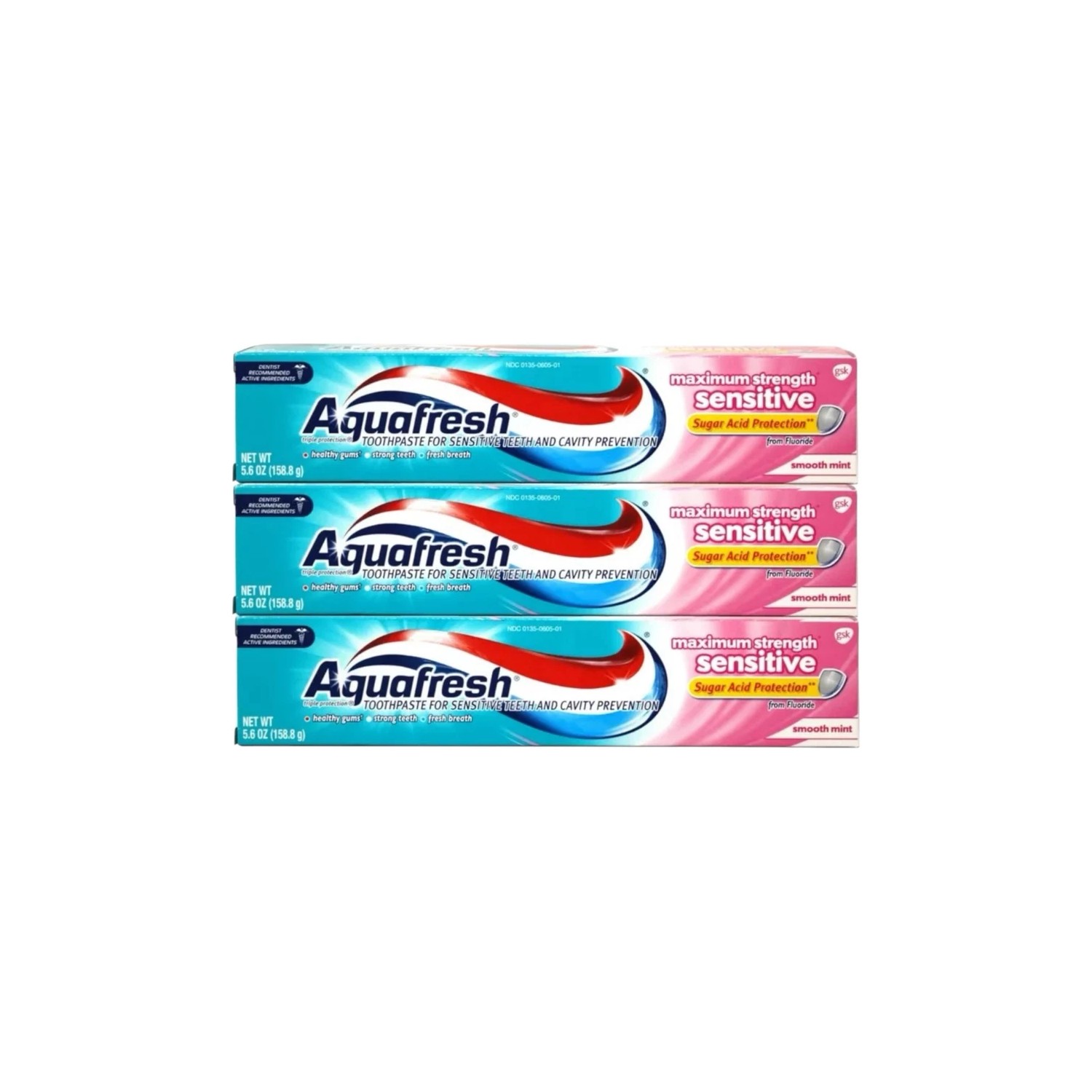 (3 PACK) Aquafresh Maximum Strength Toothpaste for Sensitive Teeth ...